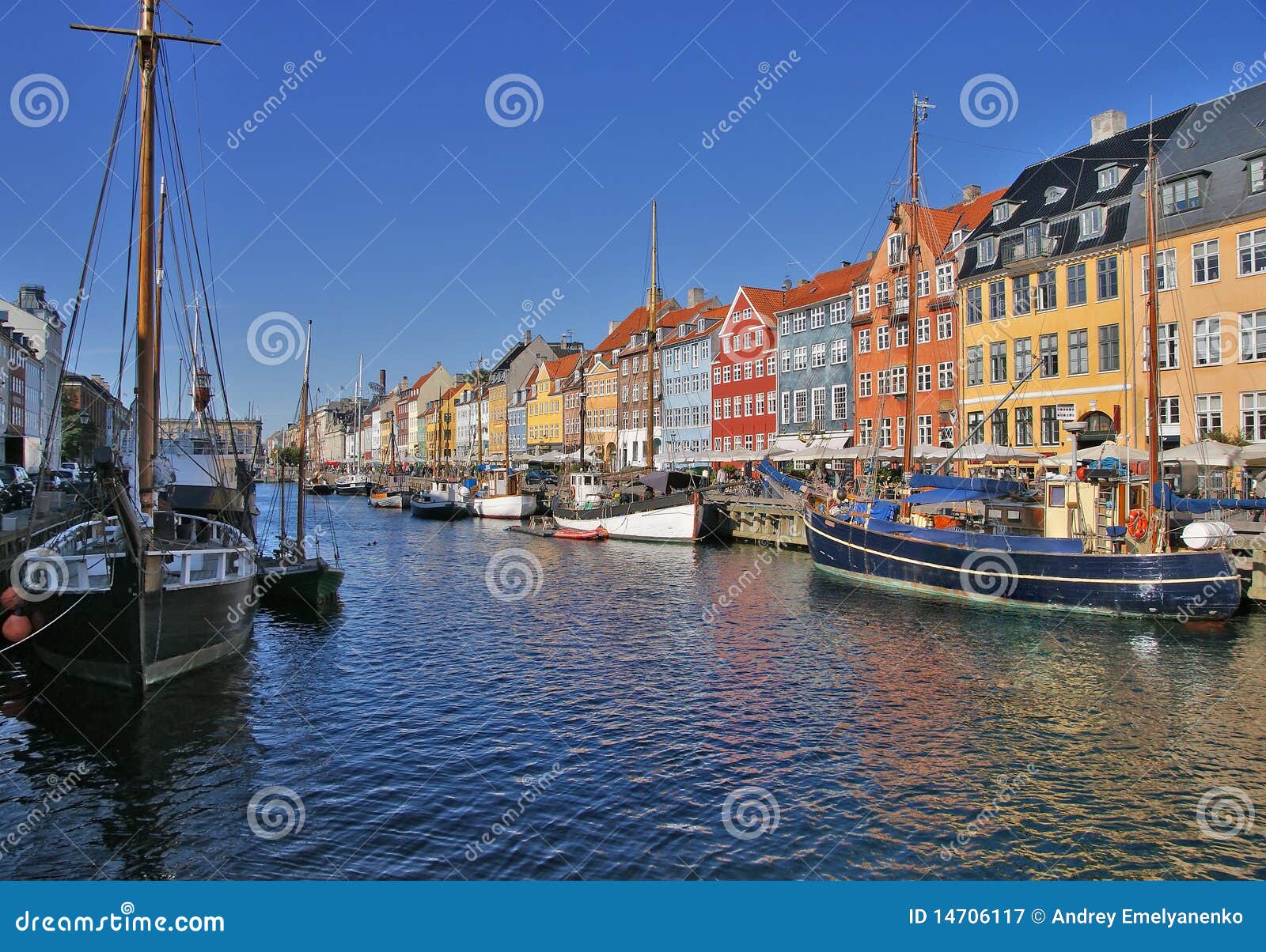 Nyhavn in Copenhagen. Denmark Stock Image - Image of reflection, pier ...