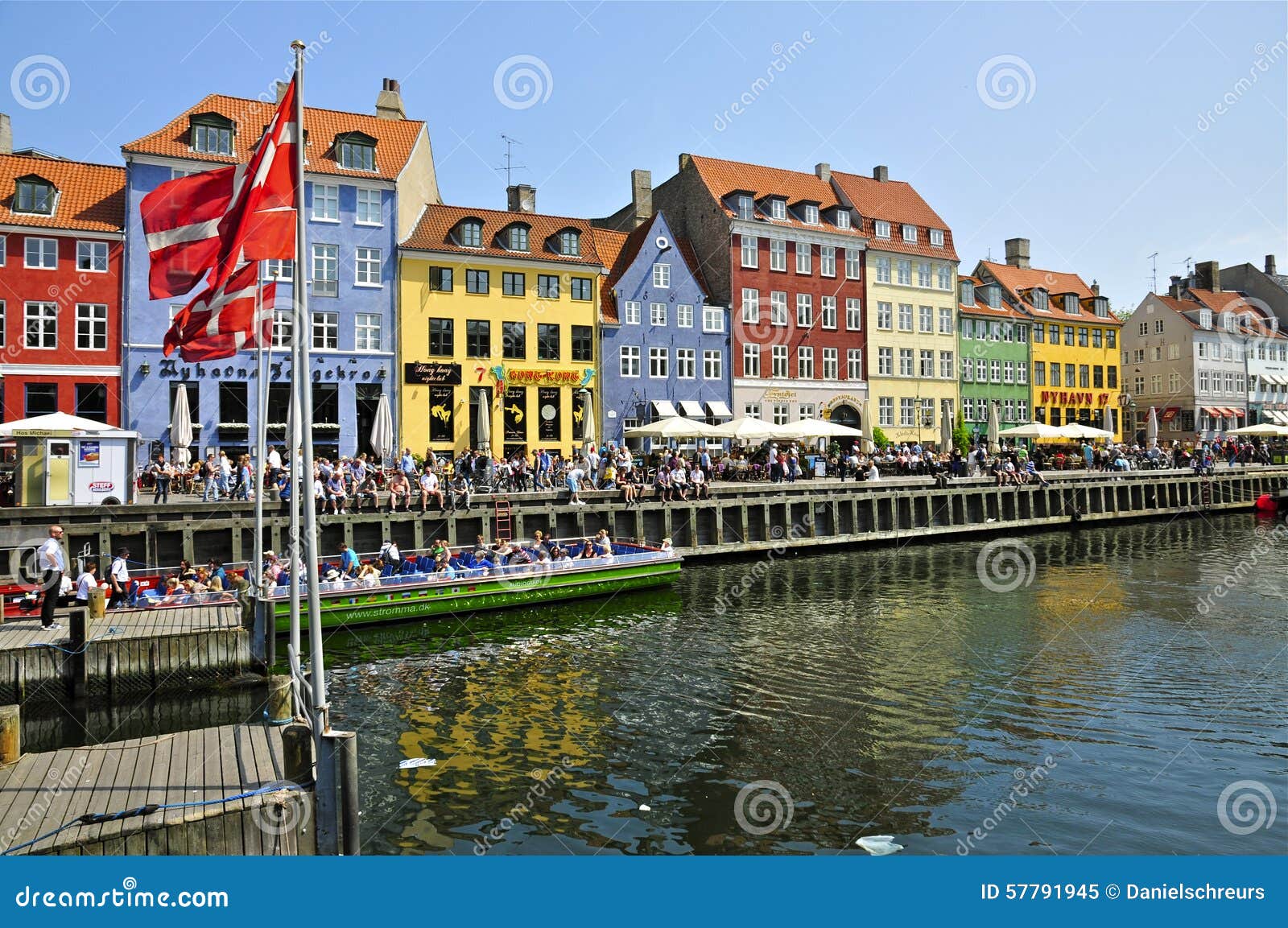 Nyhavn, Kopenhagen redactionele afbeelding. Image of kleurrijk - 57791945