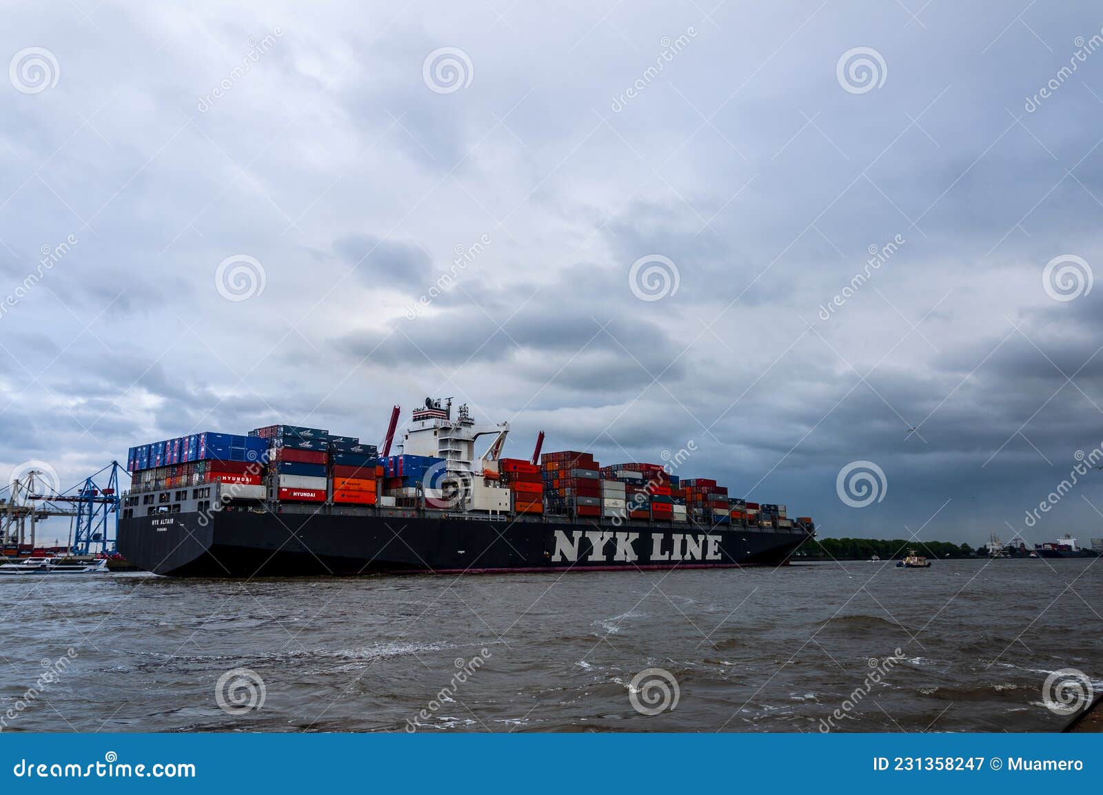 NYK LINE Cargo Ship at Hamburg Harbor Editorial Photography - Image of ...