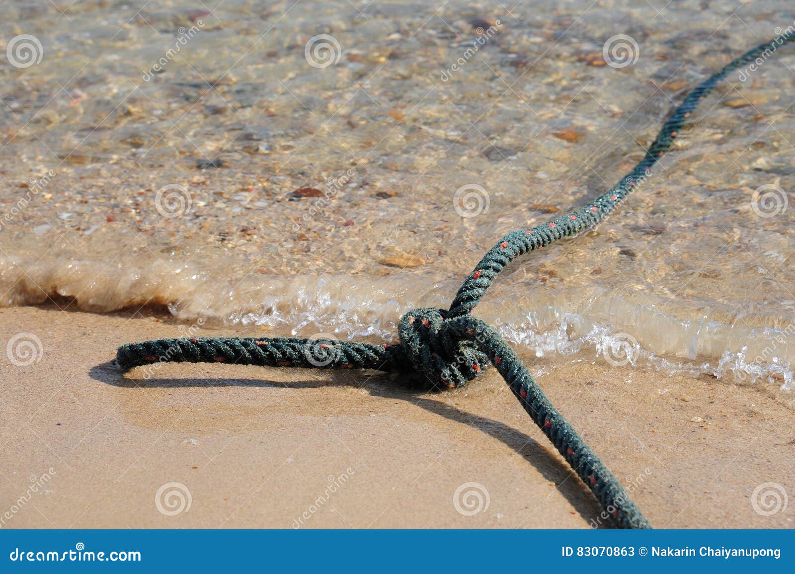 Nylon Boat Rope on the Beach Stock Image - Image of mooring, concept ...