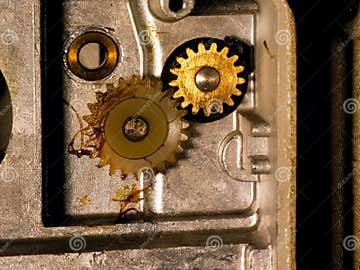 Nylon and Brass Cogs in Small Machine. Stock Image - Image of cogs ...
