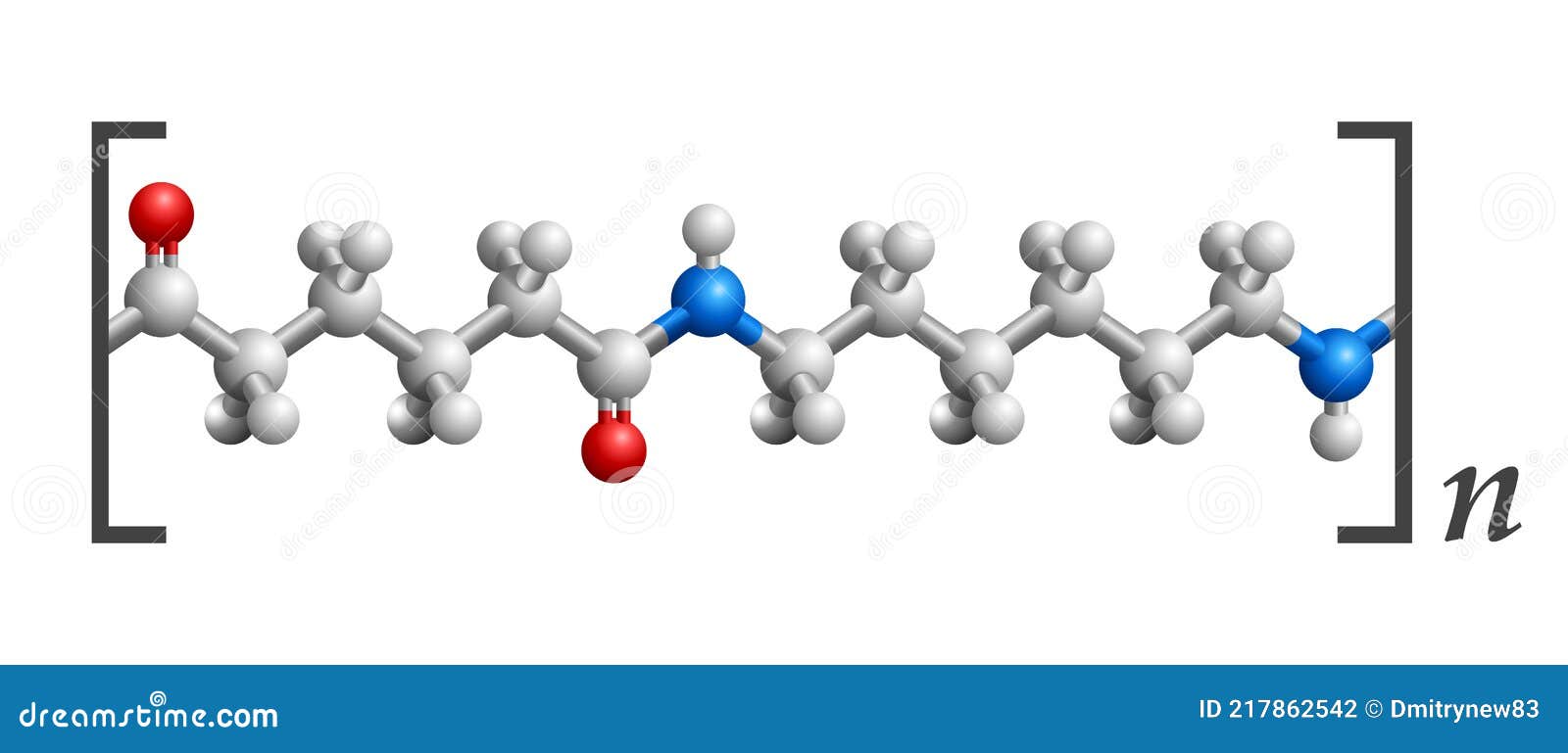 Nylon 3D Molecular Structure, Repeating of Amide Stock Vector ...