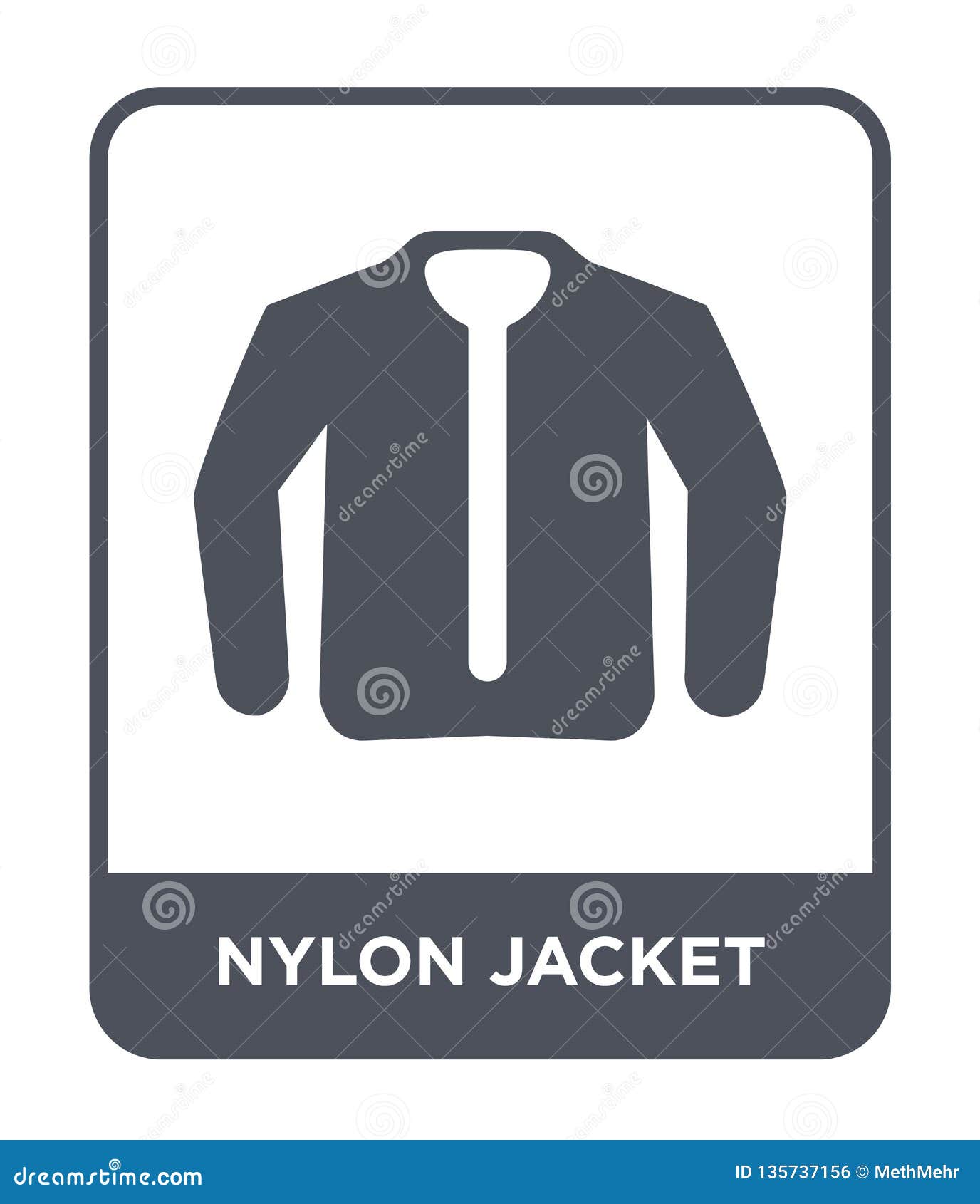 Nylon Jacket Icon On White Background. Simple Element Illustration From ...