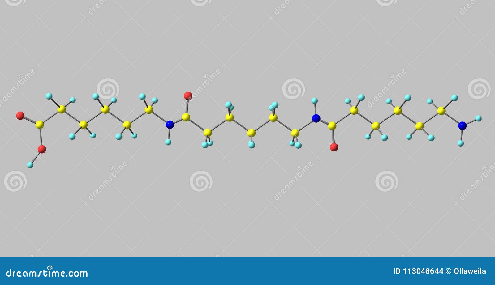 Nylon Molecular Structure Isolated on Grey Background Stock ...