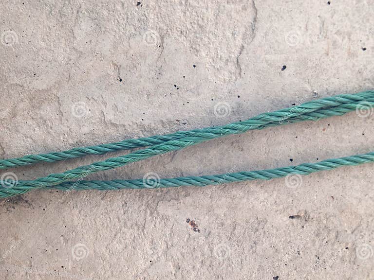 Nylon rope and cement. stock image. Image of green, rough - 45714697
