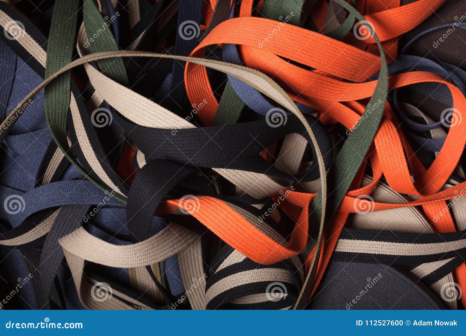 Nylon tubular webbing. stock photo. Image of colorful - 112527600