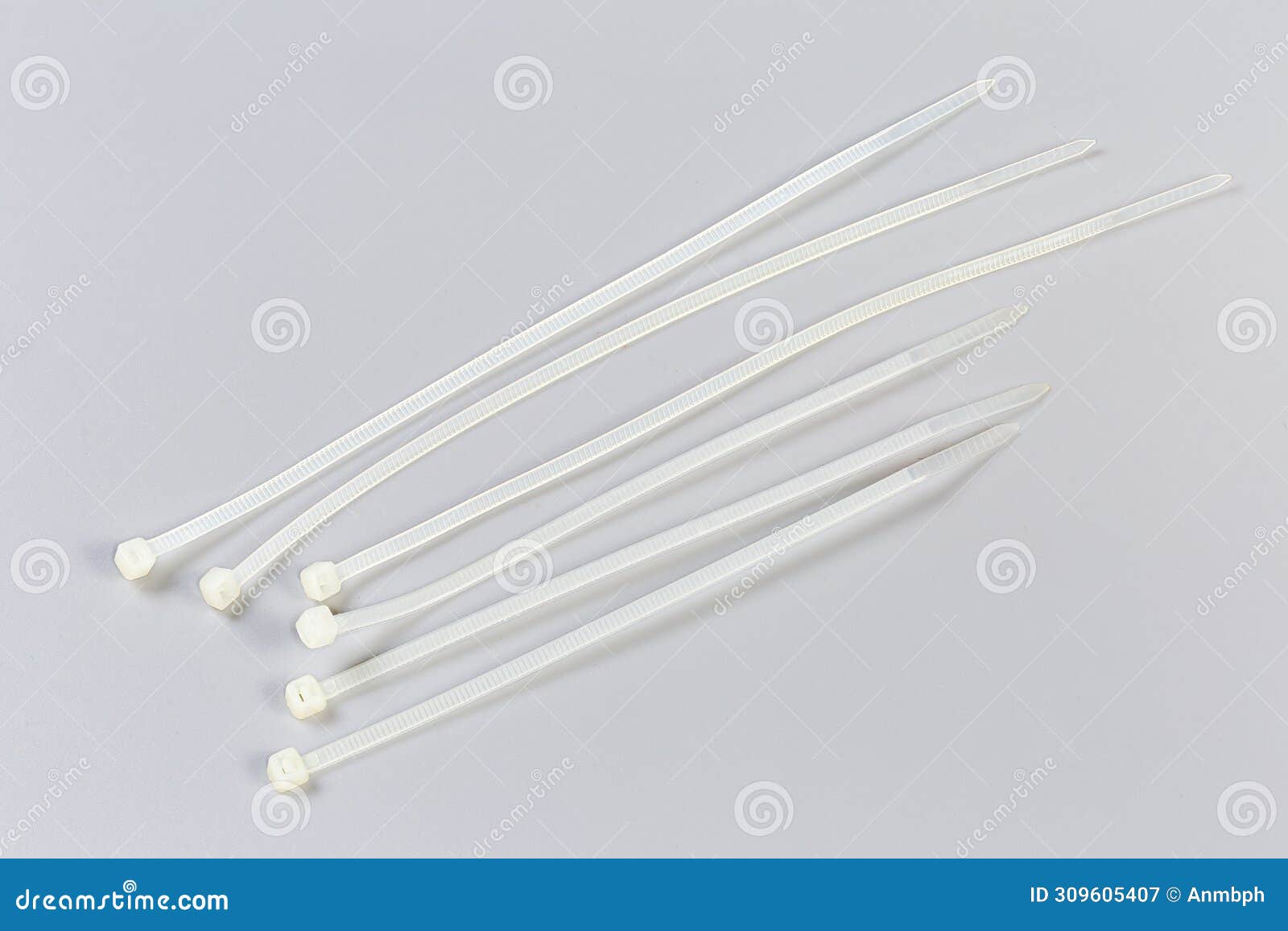 Nylon Unfastened Translucent Cable Ties of Different Lengths Stock ...