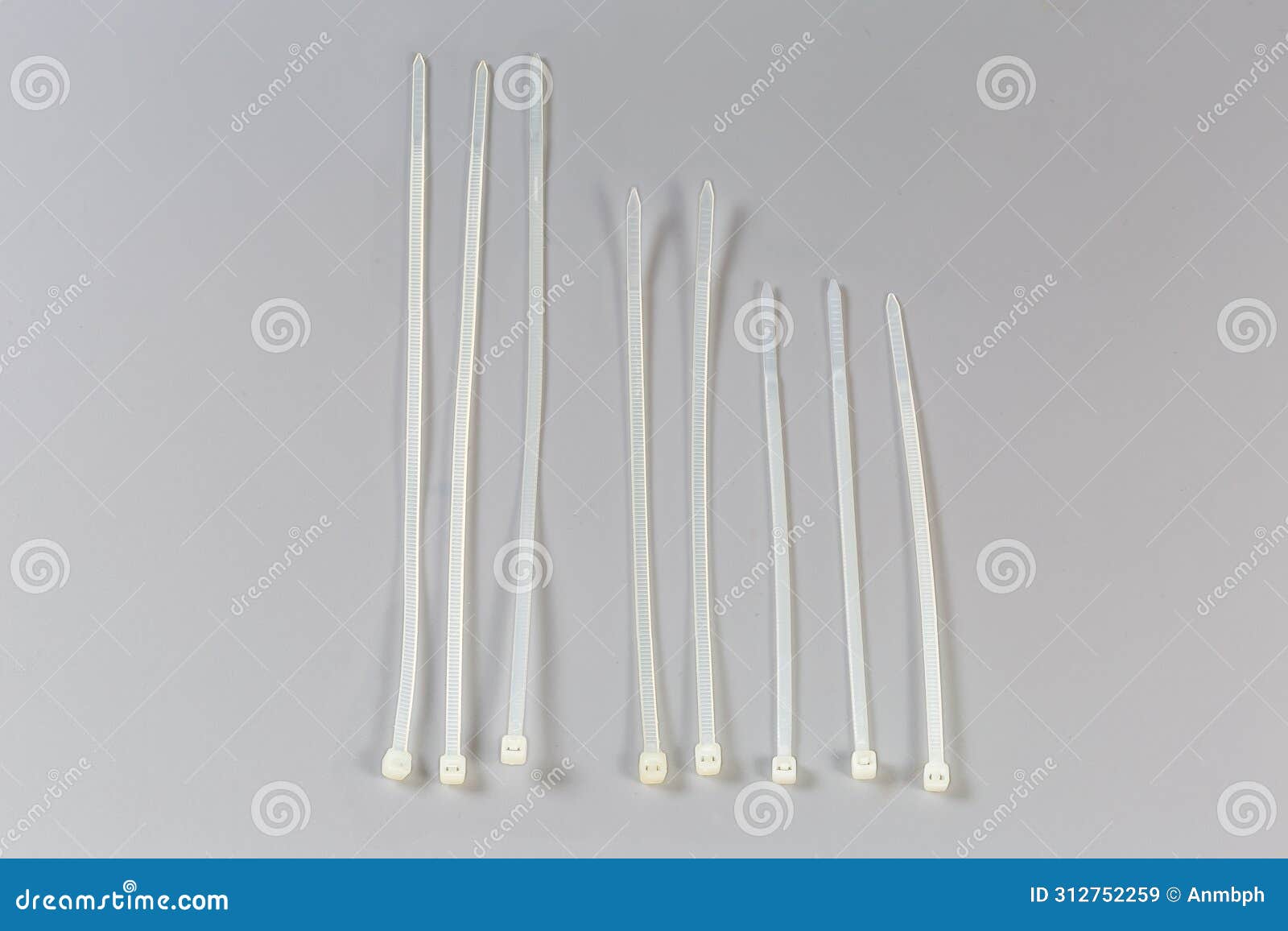 Nylon Unfastened Translucent Cable Ties of Different Lengths Stock ...