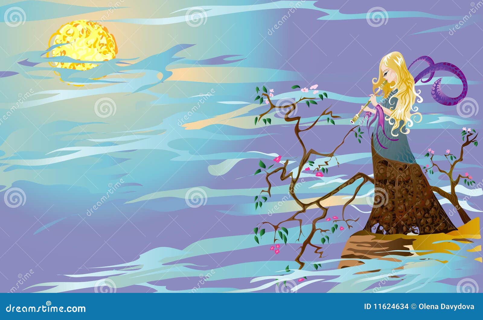 Nymph of dreams stock vector. Illustration of moon, magic - 11624634