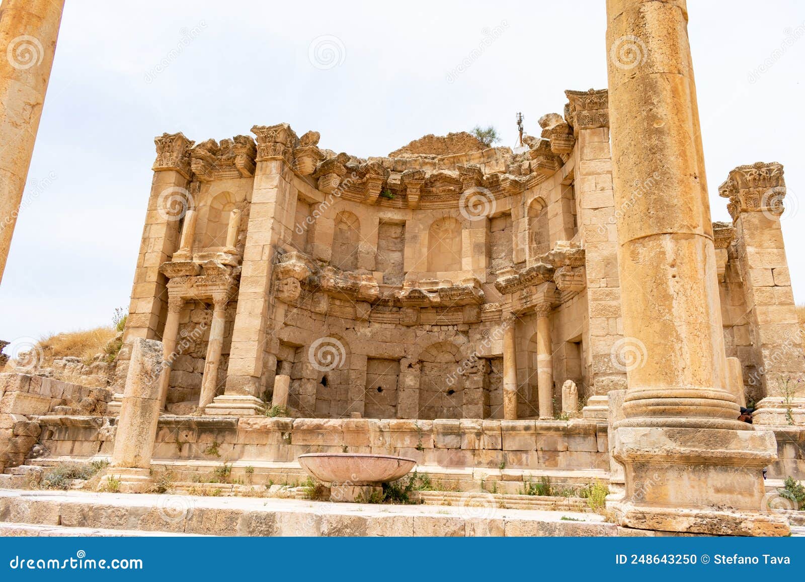 The Nymphaeum, the Fountain of Jerash Stock Photo - Image of city ...