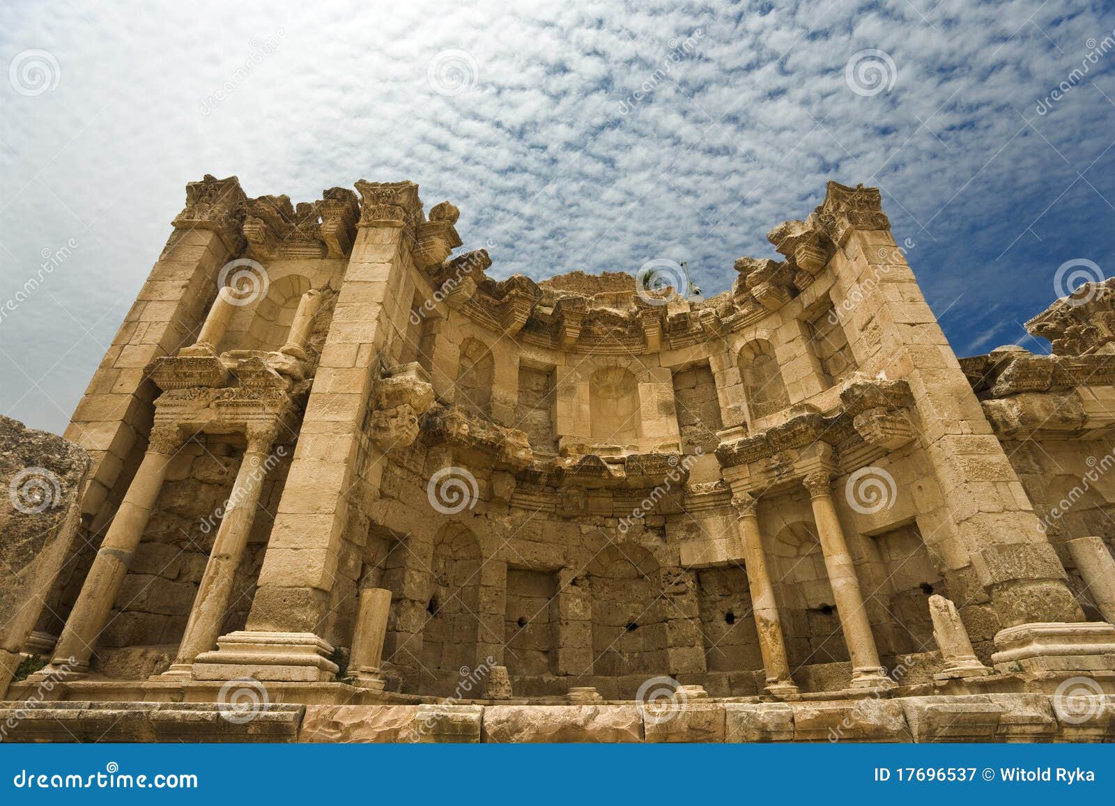The Nymphaeum in Jerash stock image. Image of monument - 17696537