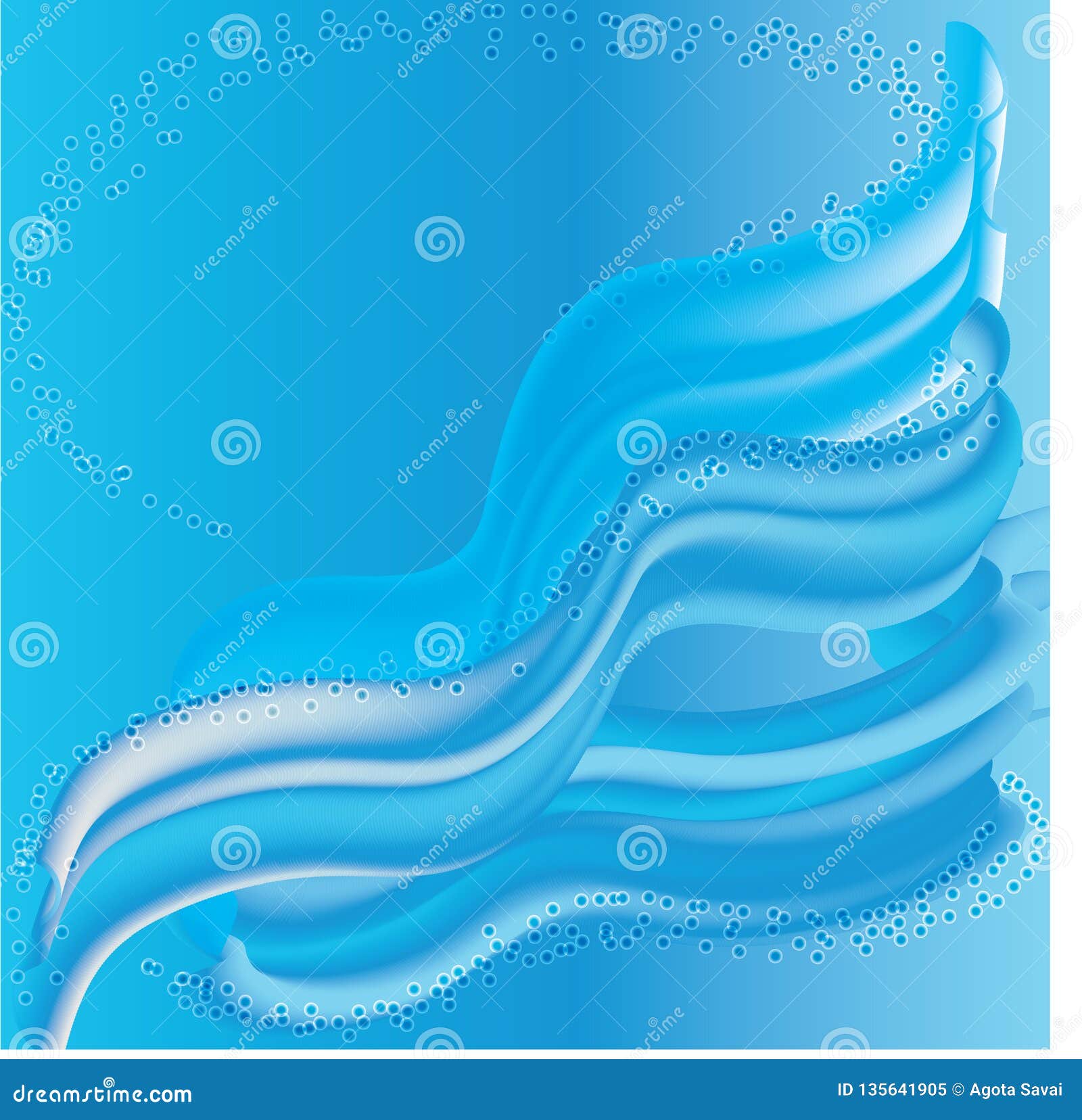 Blue Wave Abstract Background Vector Illustration with Little Light ...