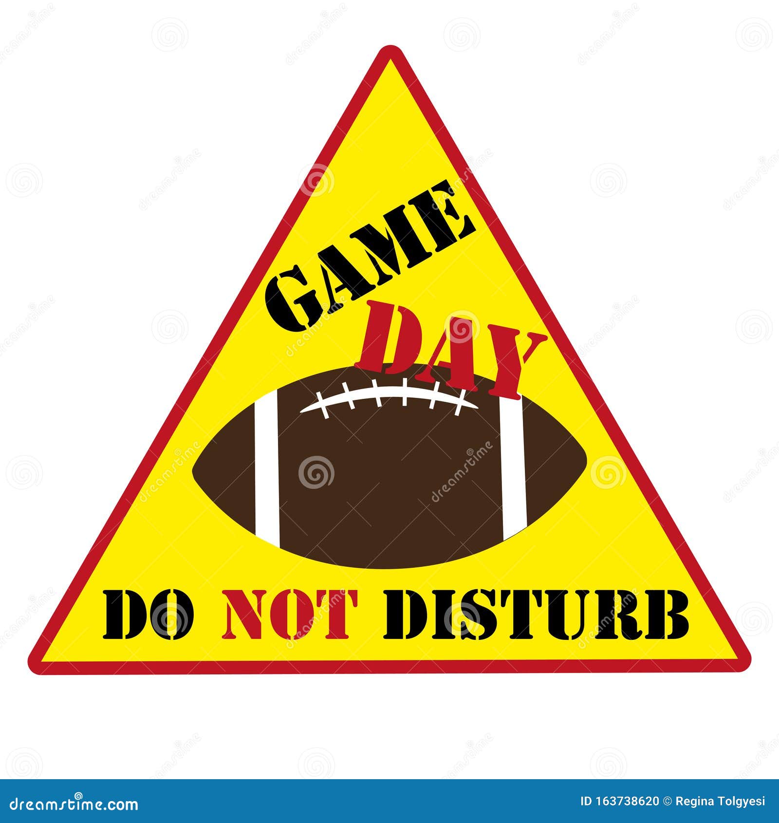 Game Day Do Not Disturb - Funny Text, with American Football, Ball ...