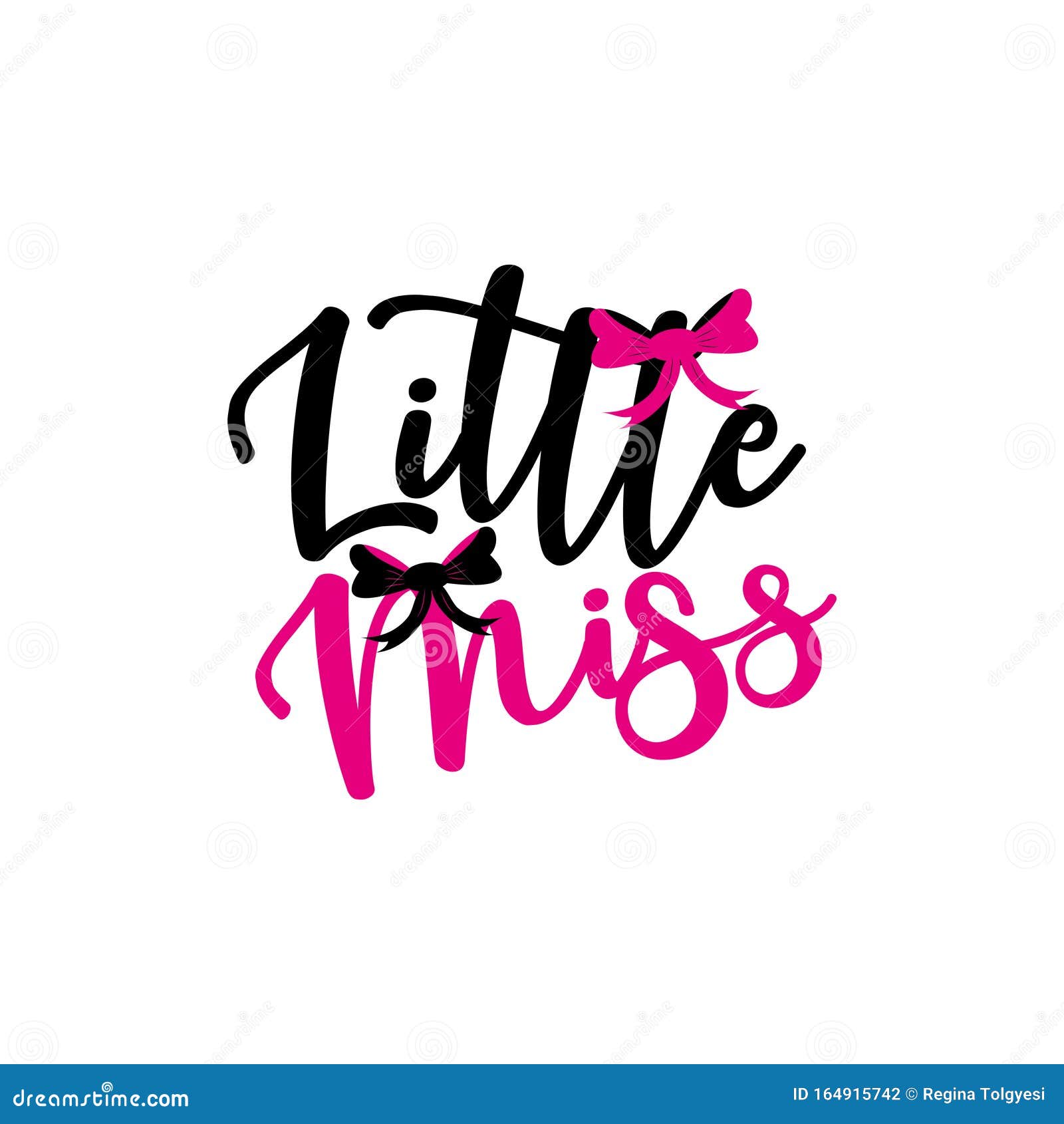 Little Miss-handwritten Text, with Bow. Stock Vector - Illustration of ...