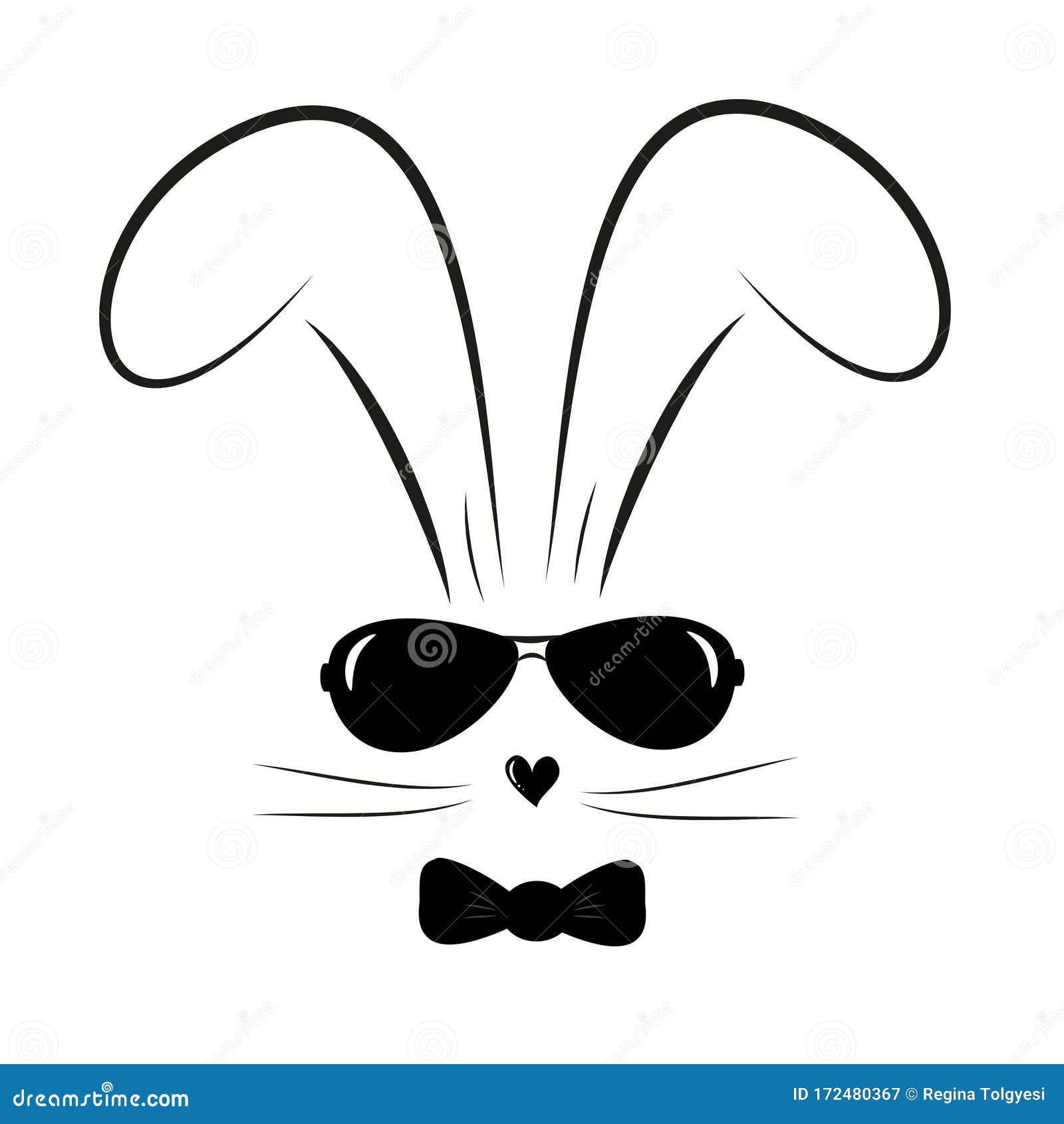 Cool Bunny- Hand Drawn Illustration. Stock Vector - Illustration of ...