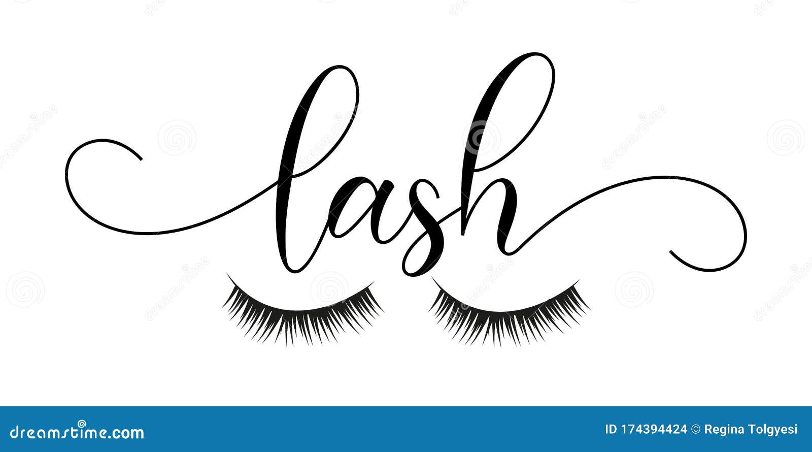 Lash Calligraphy - and Hand Drawn Lashes. Stock Vector - Illustration ...