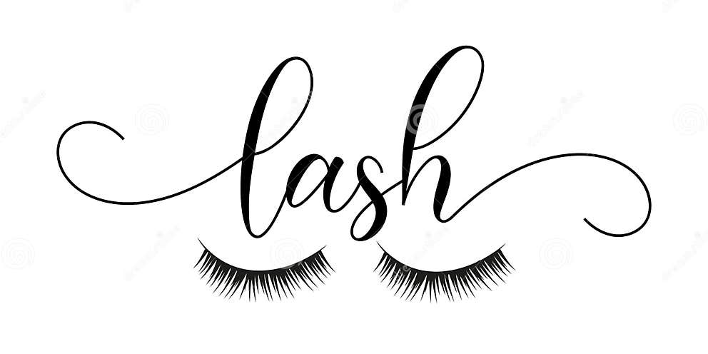 Lash Calligraphy - and Hand Drawn Lashes. Stock Vector - Illustration ...