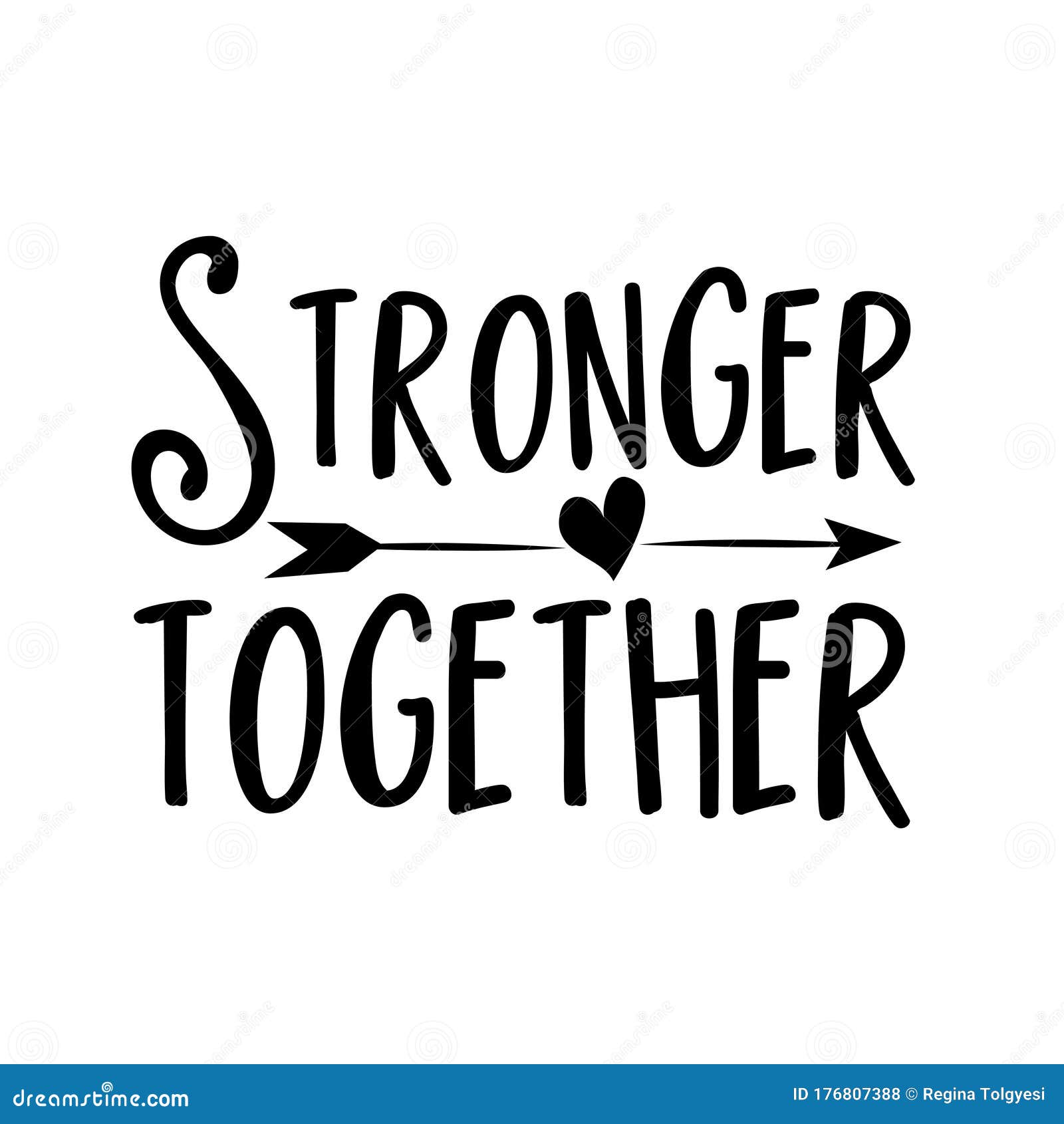 Stronger Together . Vector Is Quote Linear Concept | CartoonDealer.com ...