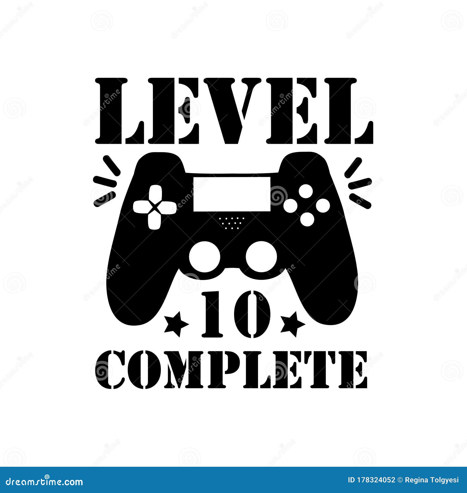 Level 10 Comlete Birthday Text with Hand Drawn Contoller. Stock Vector ...