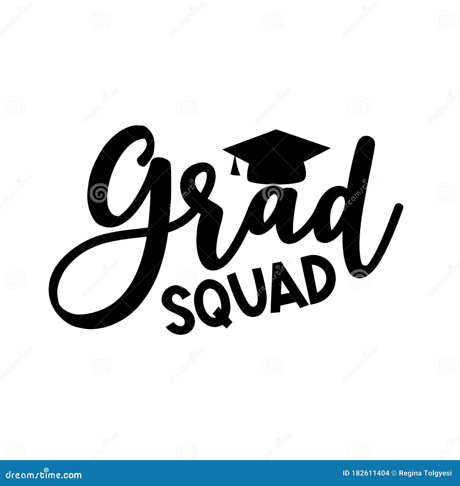 Grad Squad with Graduation Cap. Stock Vector - Illustration of ...
