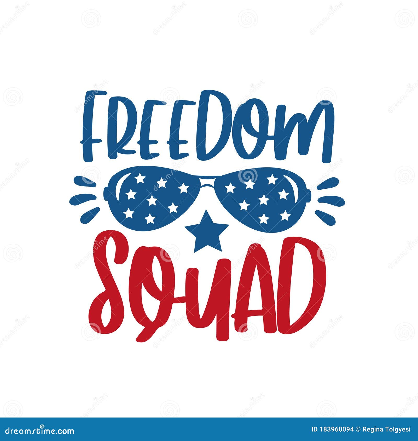 Freedom Squad Text with Sunglasses- Happy Independence Day July 4 ...