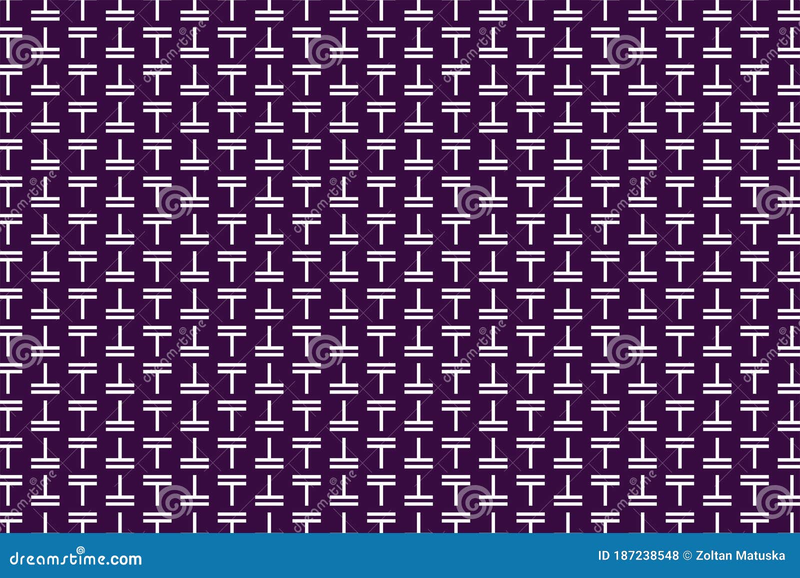White Color Repeating Geometric Patten, Isolated on Deep Blue, Vector ...