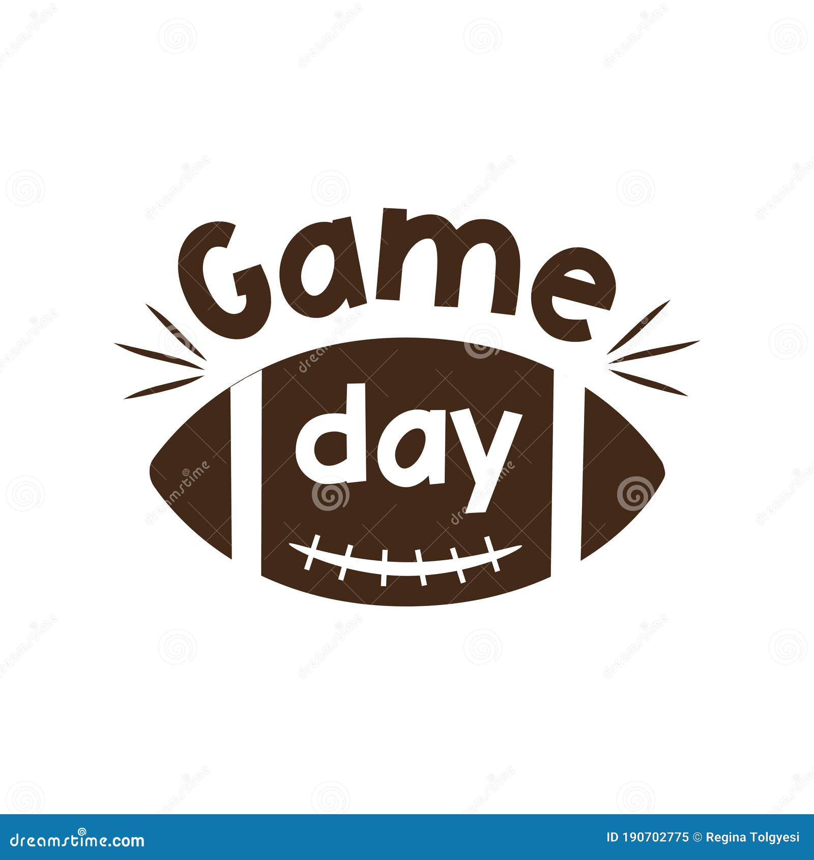 Game Day Text, on American Football Vector Graphics. Stock Vector ...