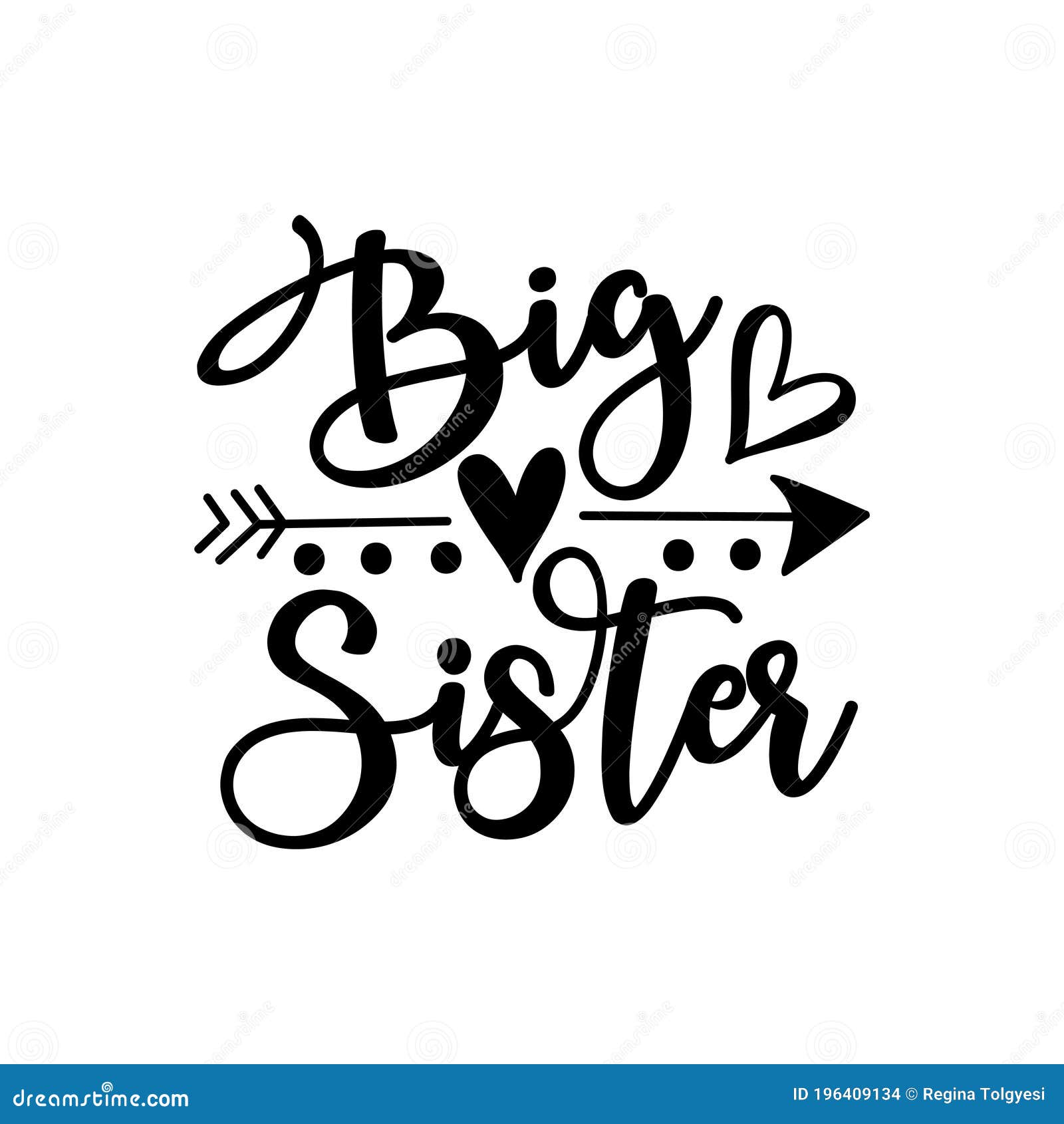 Big Sister - Text with Arrow Symbol Stock Vector - Illustration of font ...