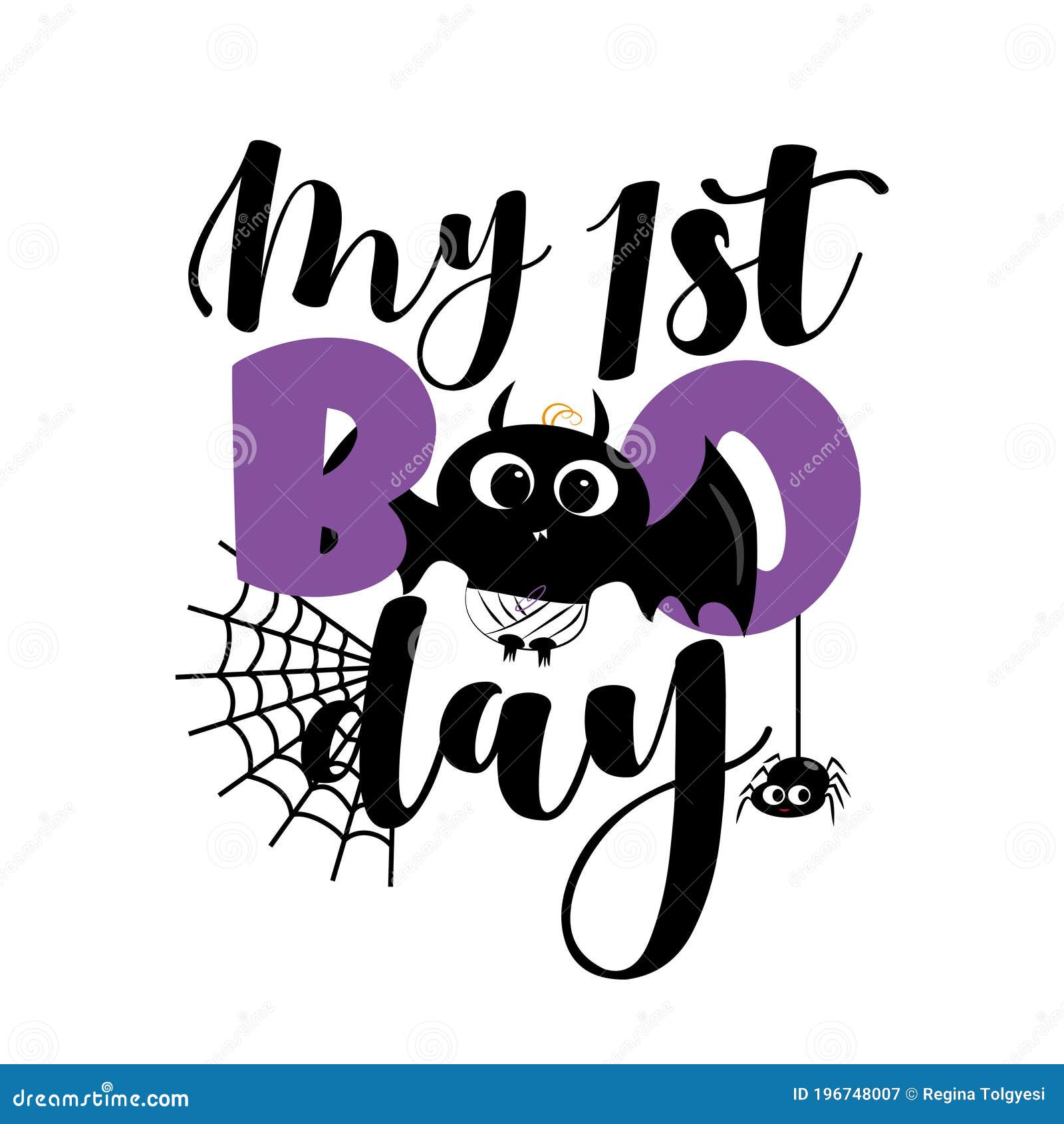 My First Boo Day- Cute Halloween Greeting with Baby Bat and Spider ...