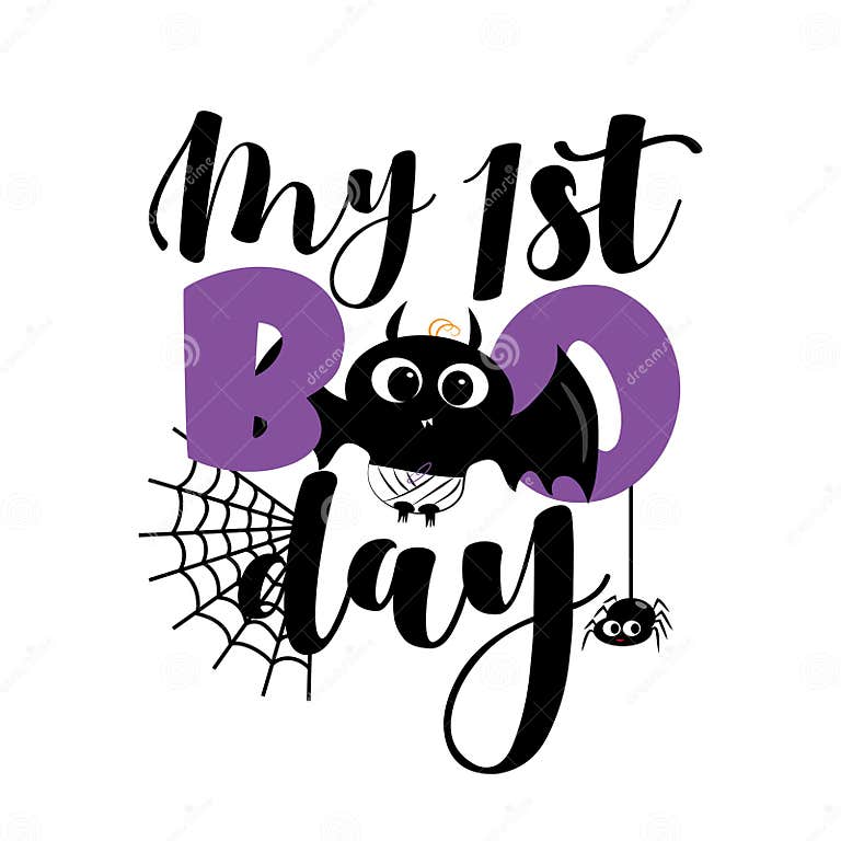 My First Boo Day- Cute Halloween Greeting with Baby Bat and Spider ...
