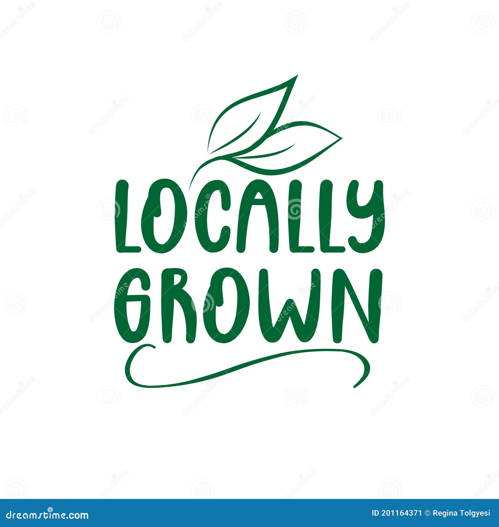 Locally Grown - Logo Green Leaf Label for Premium Quality, Locally ...