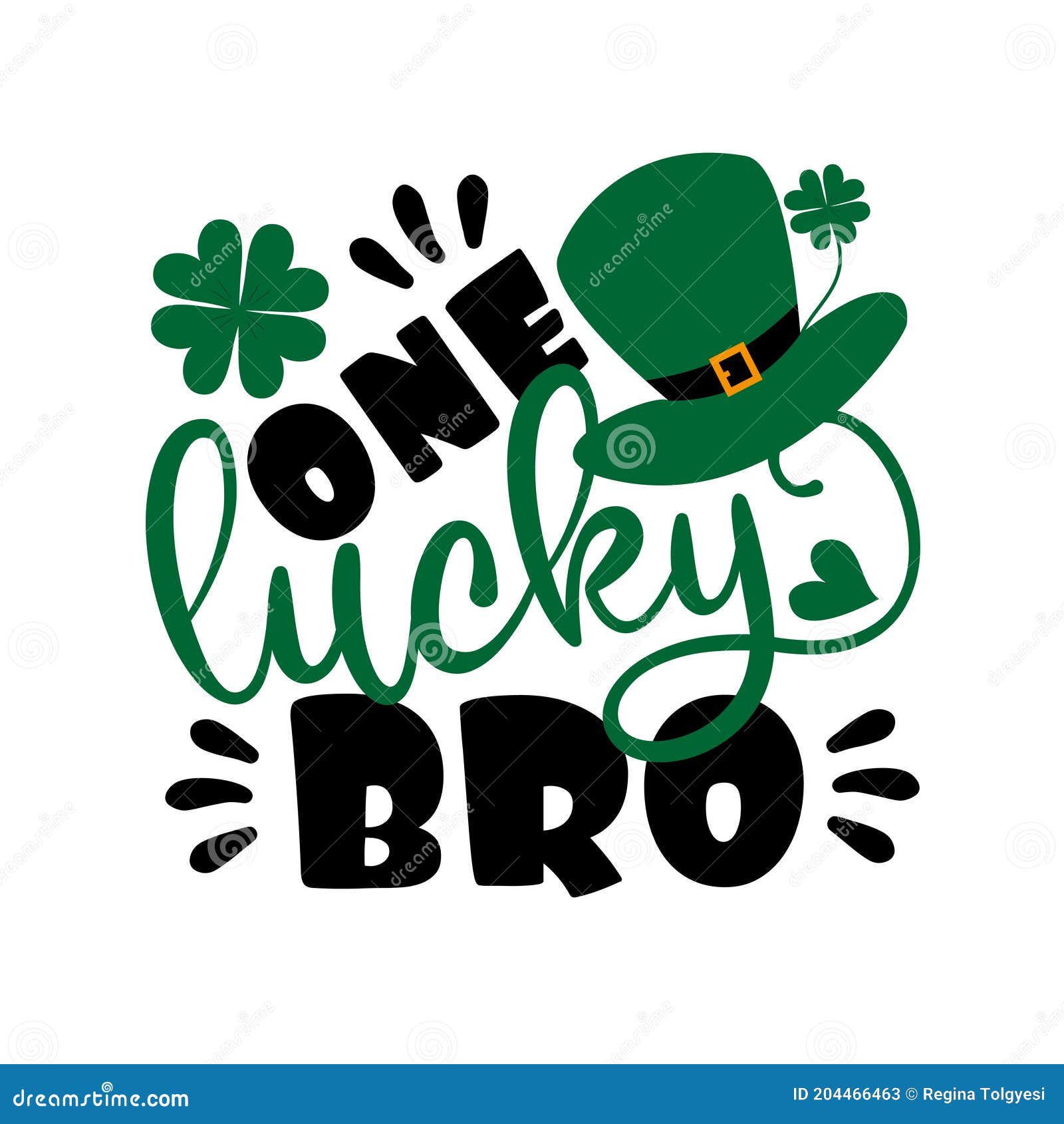 One Lucky BRO - Funny Greeting for Sanit Patick`s Day. Stock Vector ...