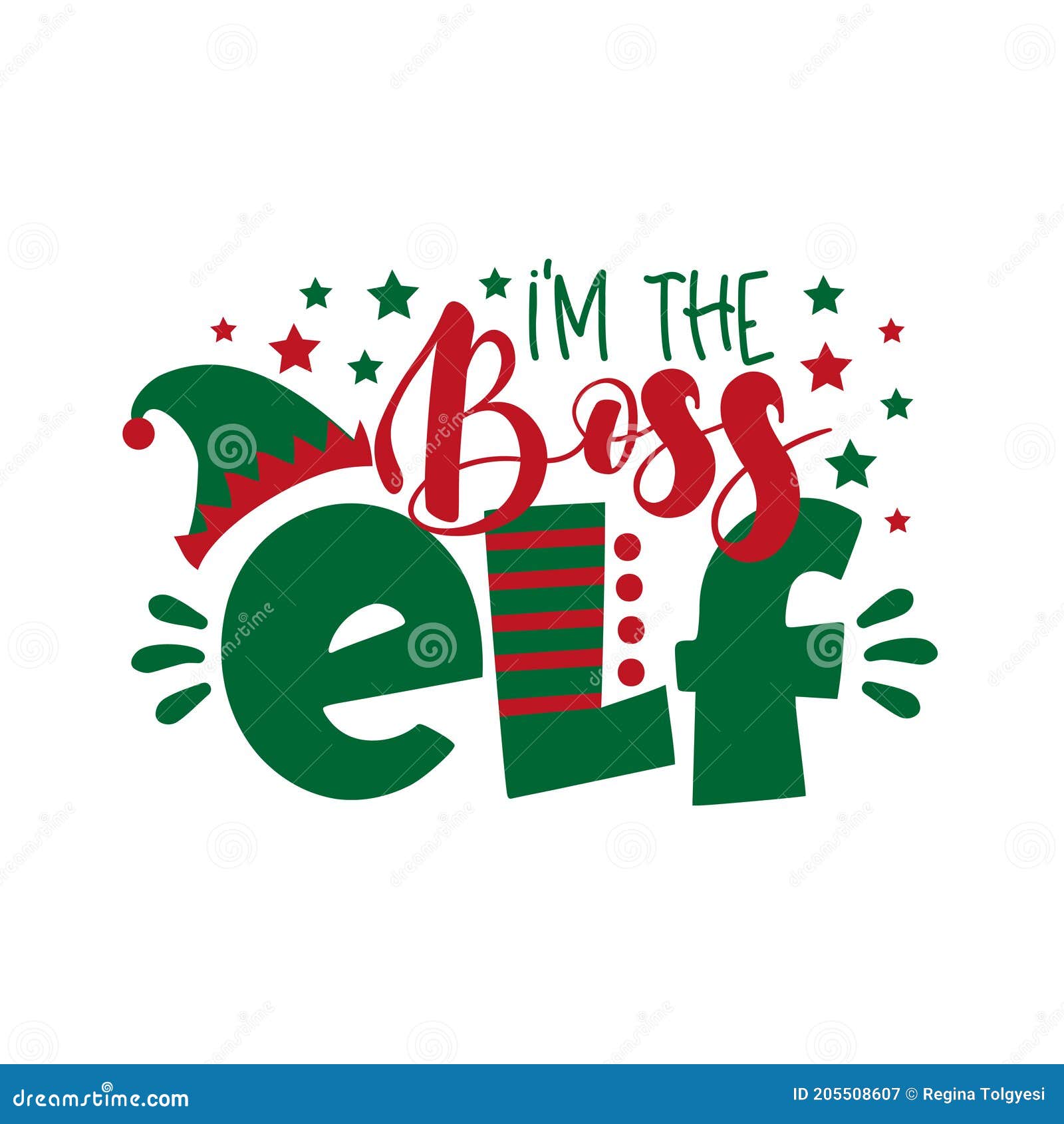 I`m the Boss ELF - Funny Phrase for Christmas Stock Vector ...