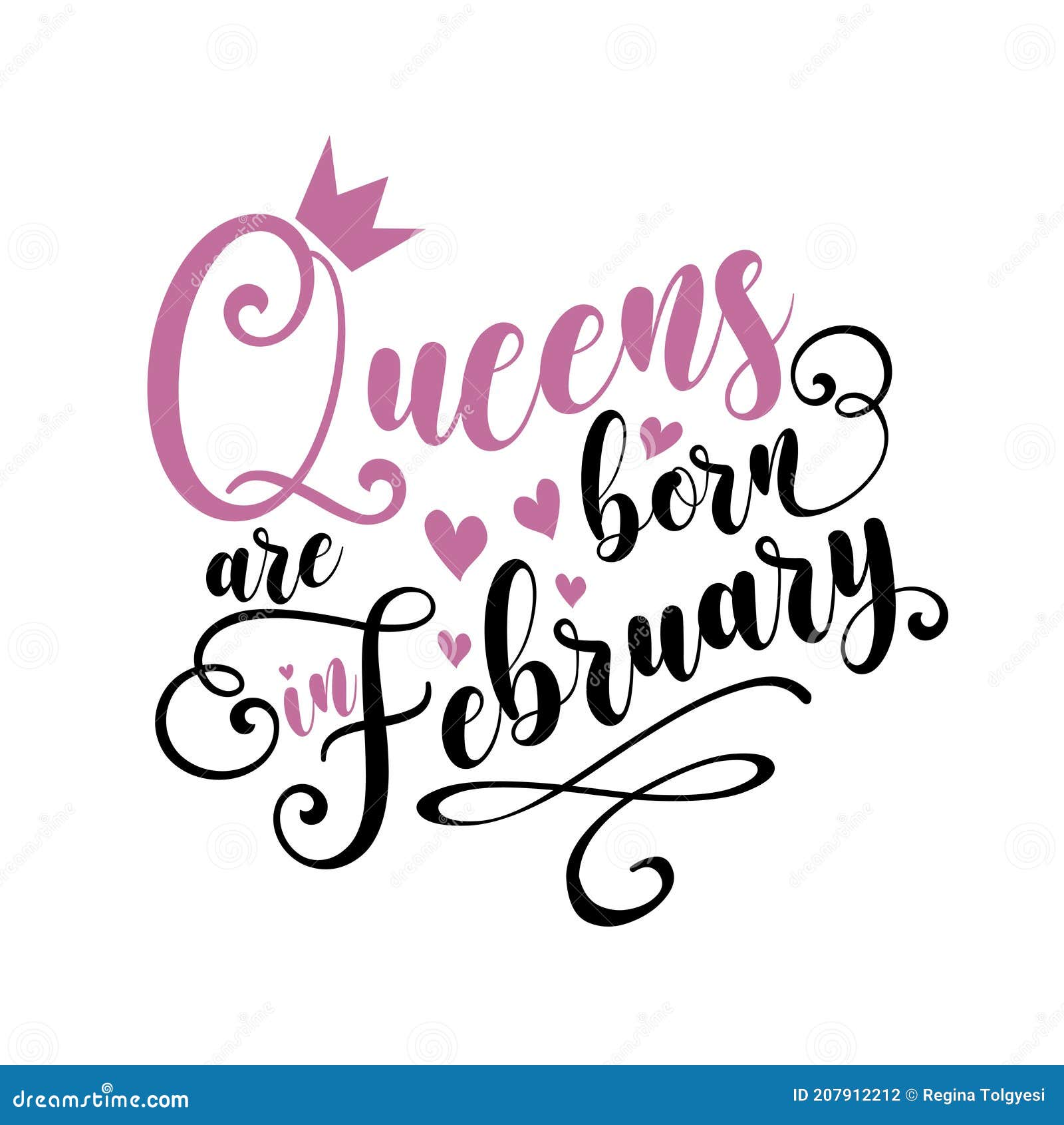 Queens Are Born In July - Vector Illustration Hand Drawn Crown ...