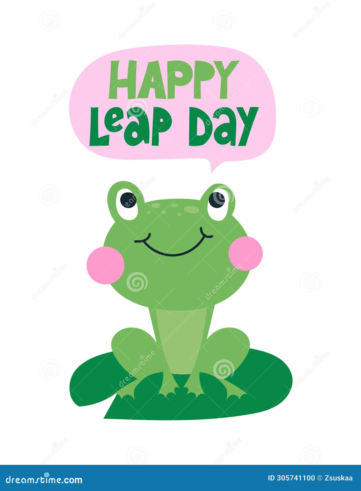 Happy Leap Day Vector Illustration On 29 February With Jumping Frogs ...