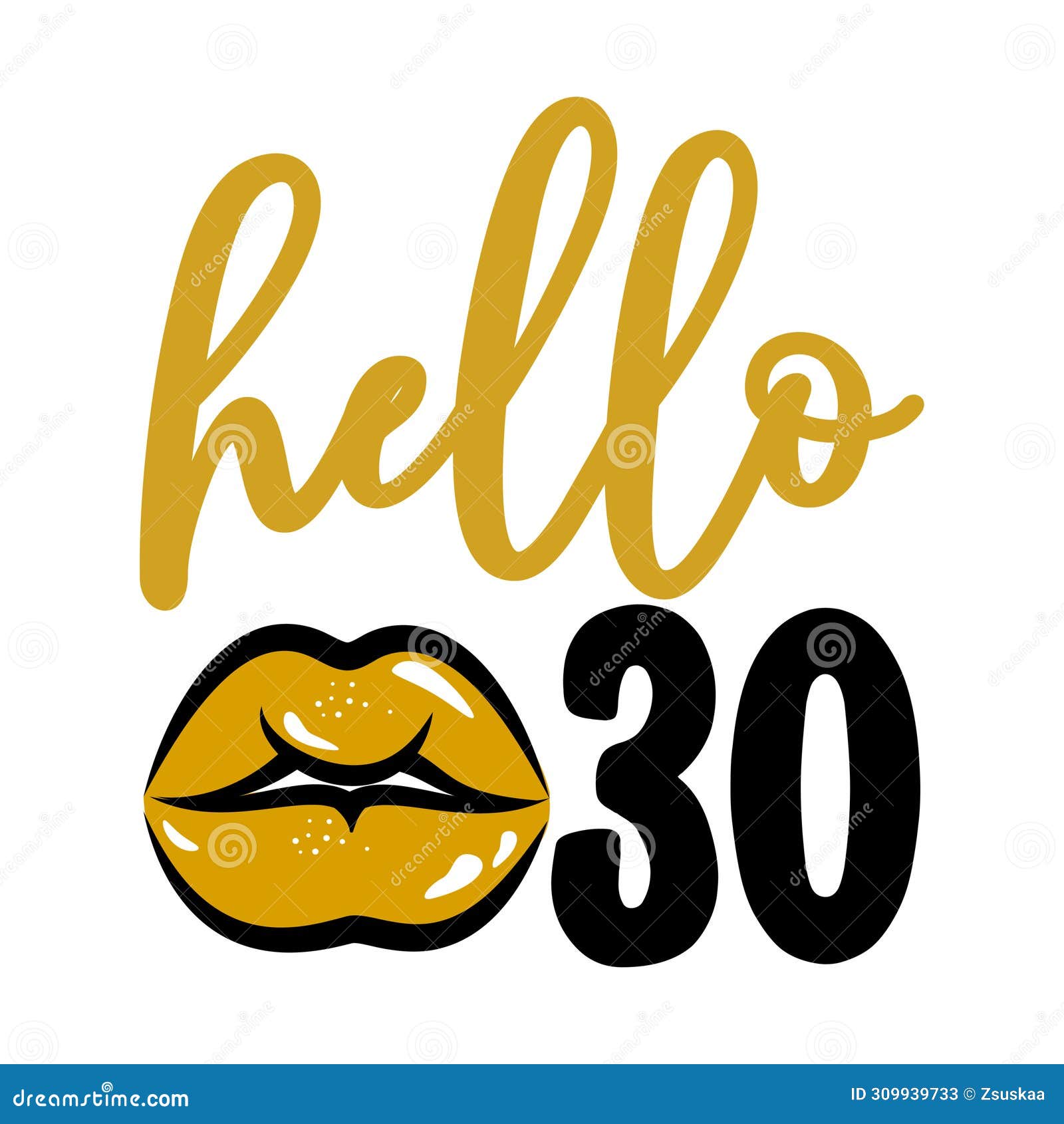 Hello 30 - Birthday Topper for Birthday Party. Stock Vector ...