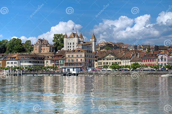 Nyon, Switzerland stock photo. Image of leman, geneva - 19657366