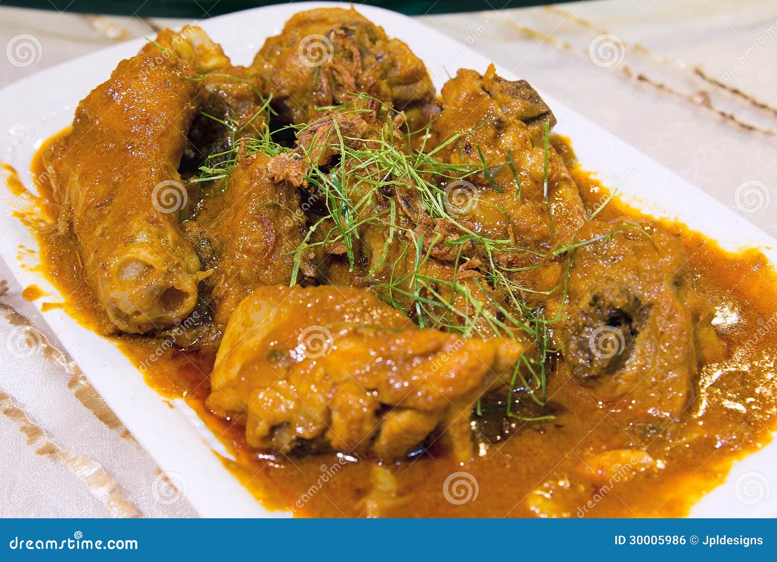 Nyonya Chicken Curry Kapitan Dish Closeup Stock Photo - Image of home ...
