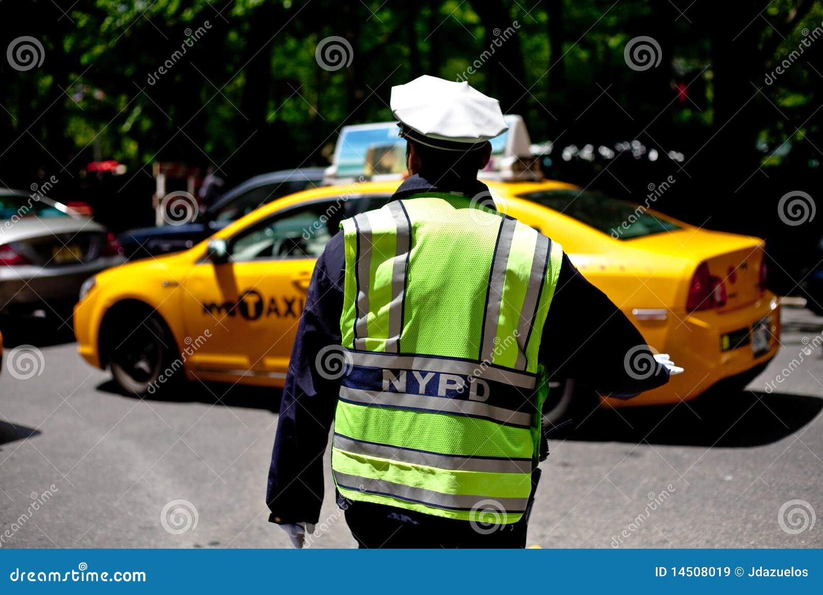 NYPD Cop Directing Traffic in NYC Editorial Stock Image - Image of ...