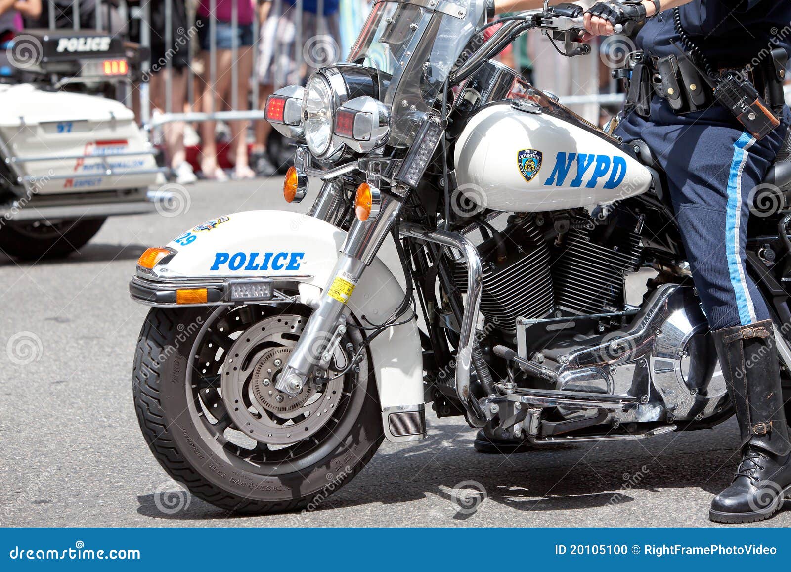 NYPD Highway Patrol Officers And Motorcycles On The Coney Island Beach ...