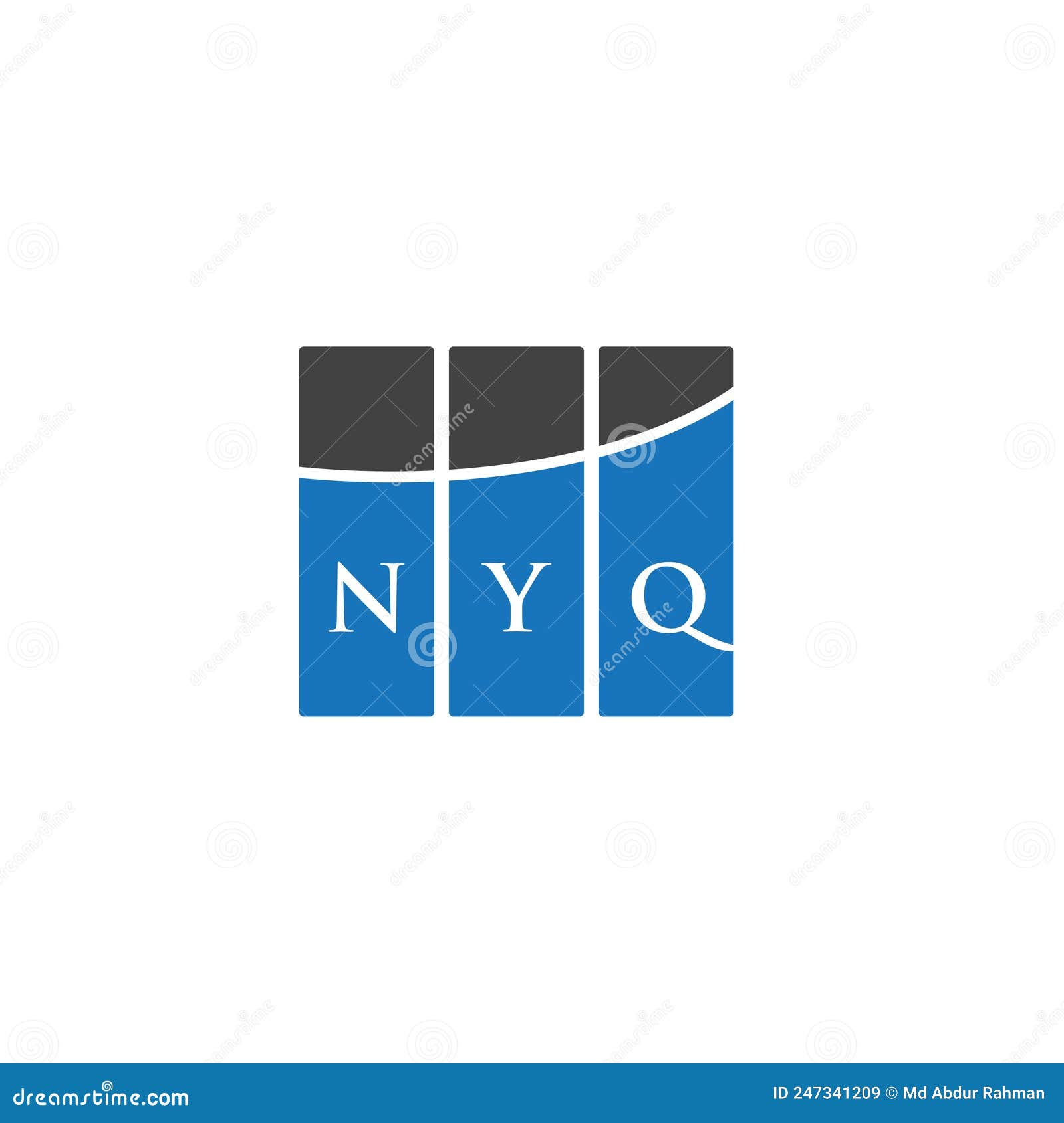 NYQ Letter Logo Design on WHITE Background. NYQ Creative Initials ...