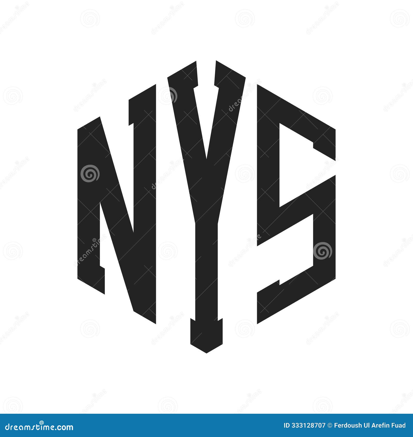 NYS Logo Design. Initial Letter NYS Monogram Logo Using Hexagon Shape ...