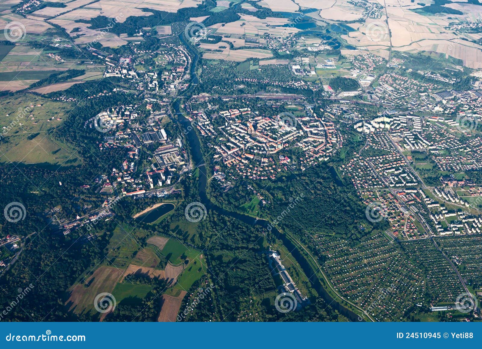 Nysa city aerial landscape stock image. Image of bridge - 24510945