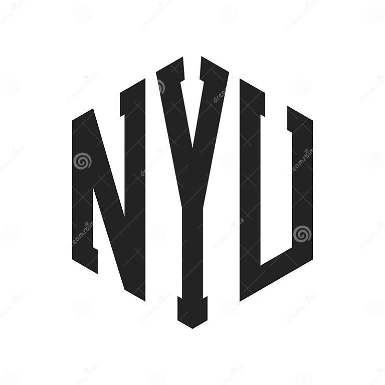 NYU Logo Design. Initial Letter NYU Monogram Logo Using Hexagon Shape ...