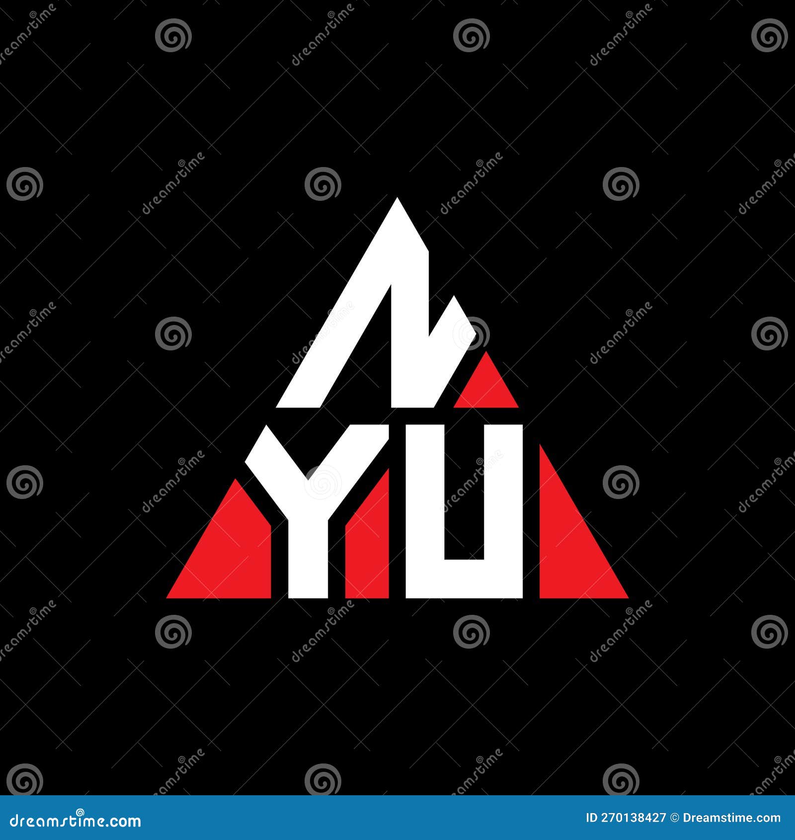 NYU Triangle Letter Logo Design with Triangle Shape. NYU Triangle Logo ...