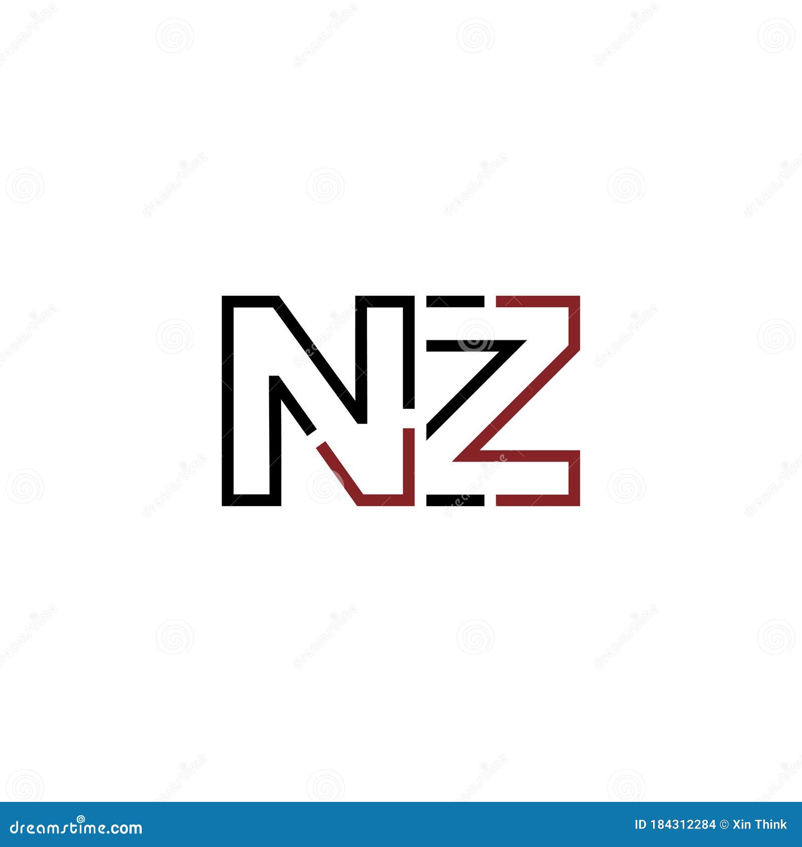 NZ Letter Logo Icon Design Template Elements Stock Vector ...
