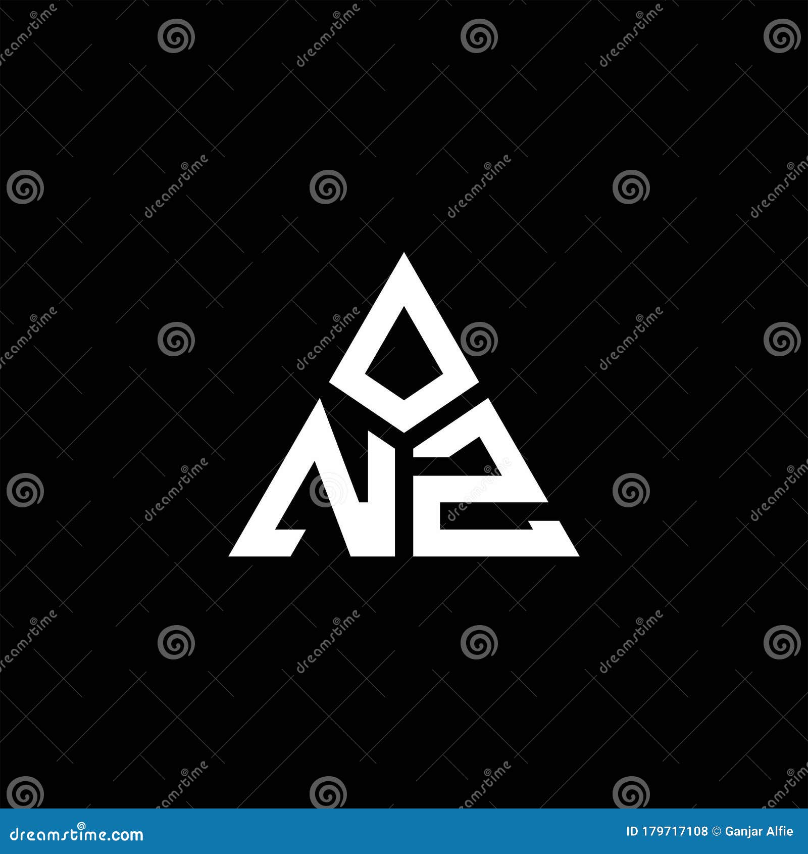 NZ Monogram Logo with 3 Pieces Shape Isolated on Triangle Stock Vector ...