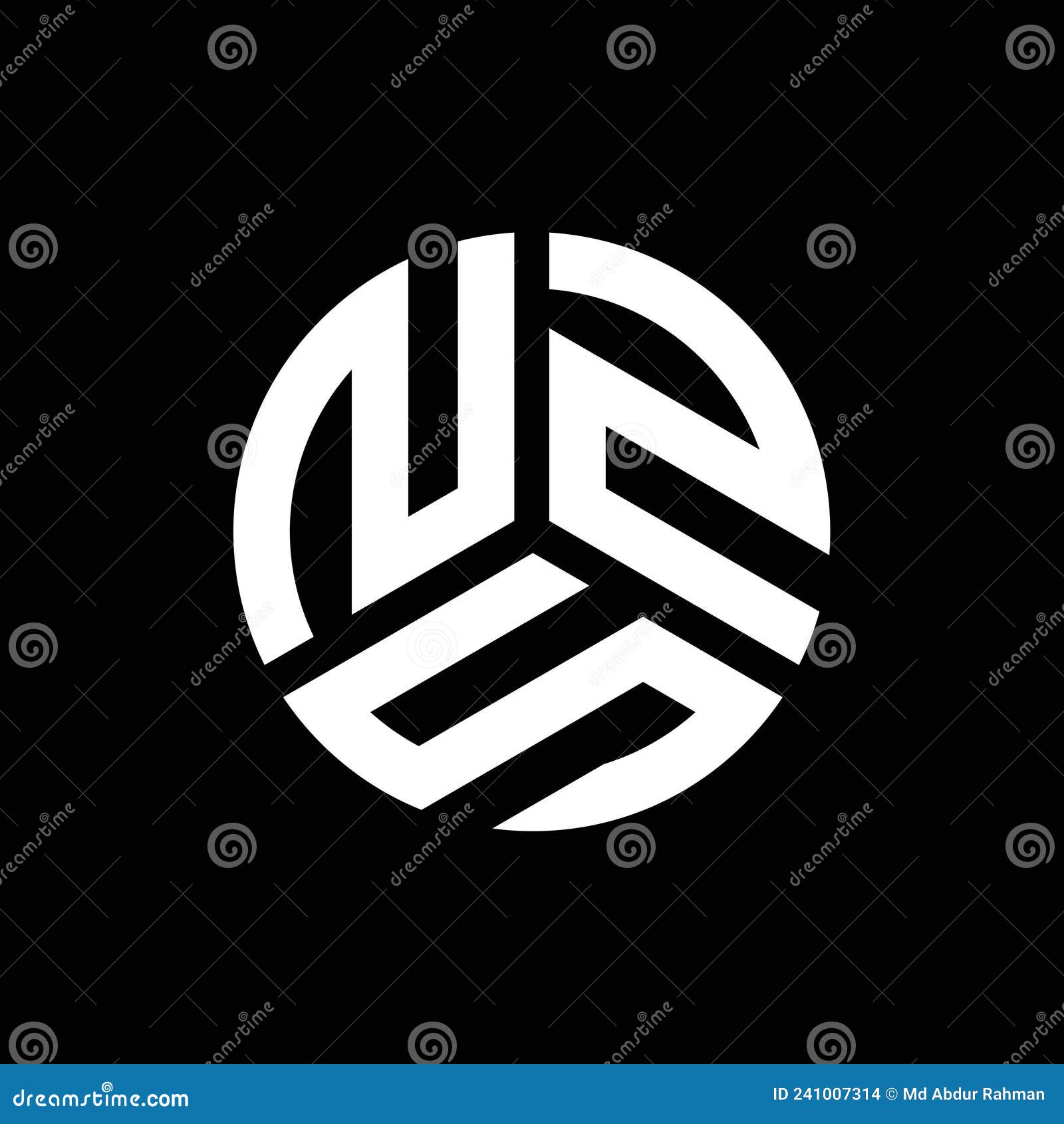 NZS Letter Logo Design on Black Background. NZS Creative Initials ...