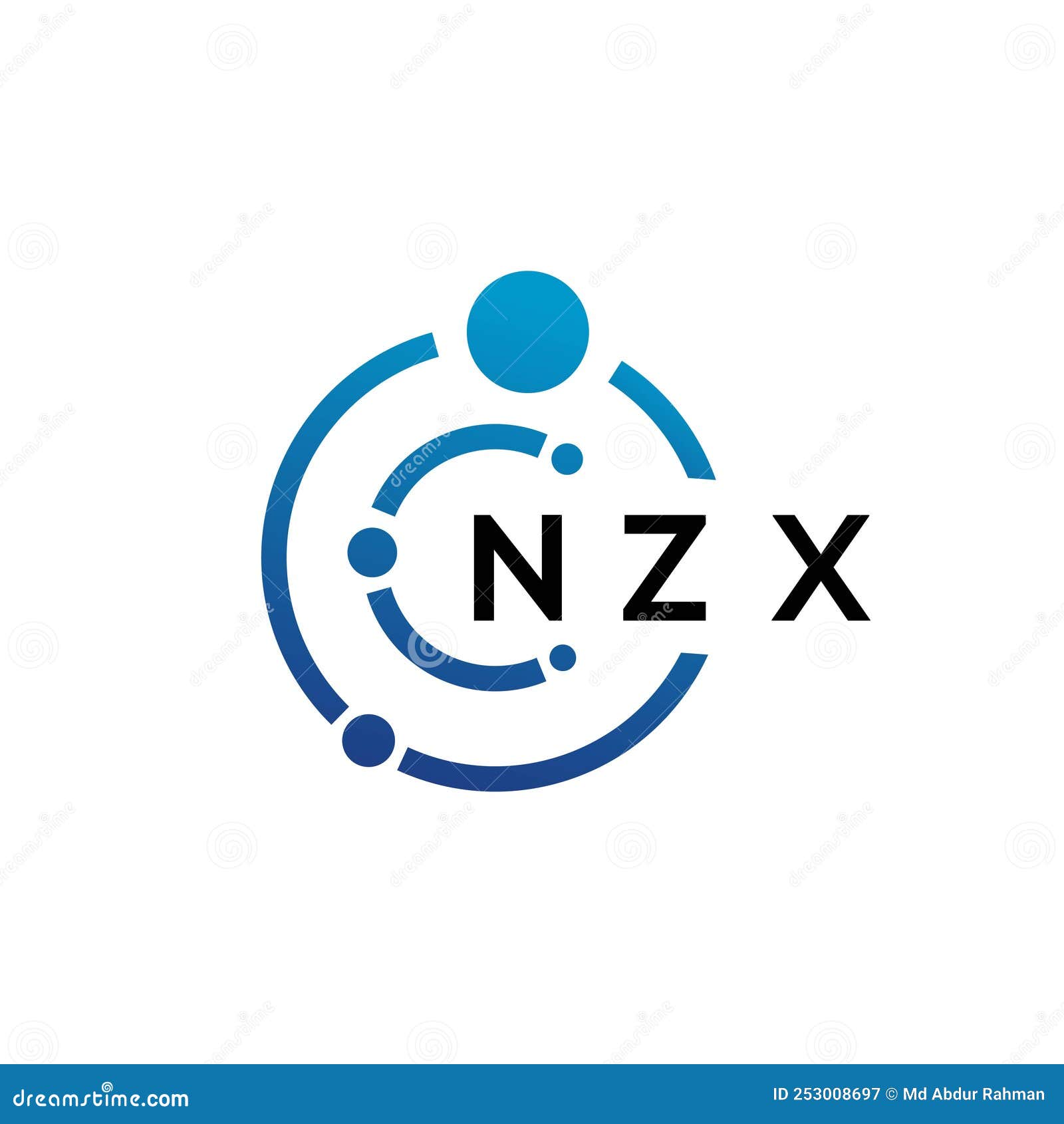 NZX Letter Technology Logo Design on White Background. NZX Creative Initials Letter it Logo ...