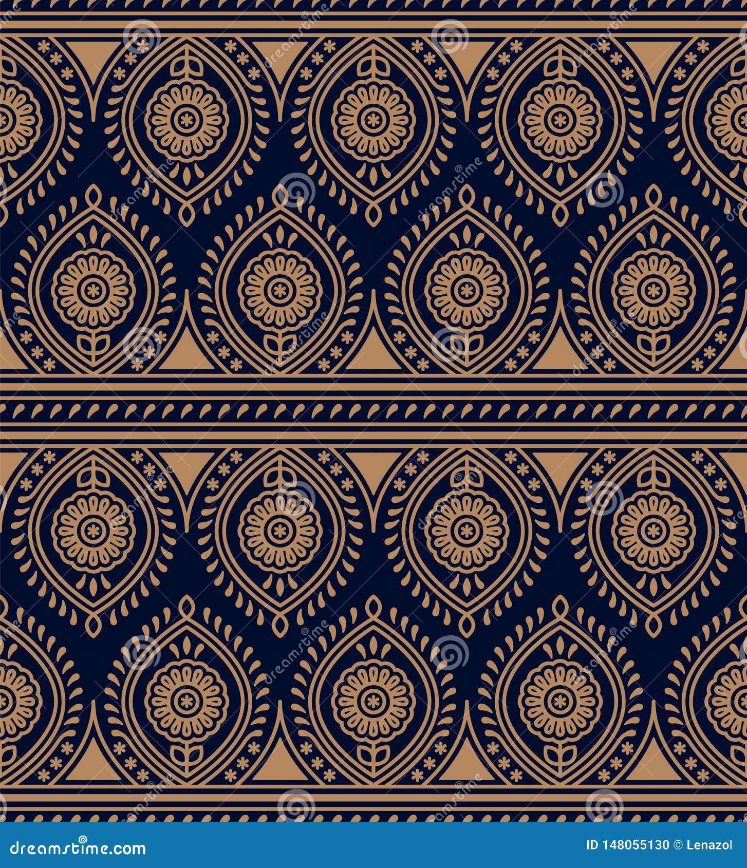 Seamless Vector Traditonal Indian Pattern. Seamless Template in Swatch ...